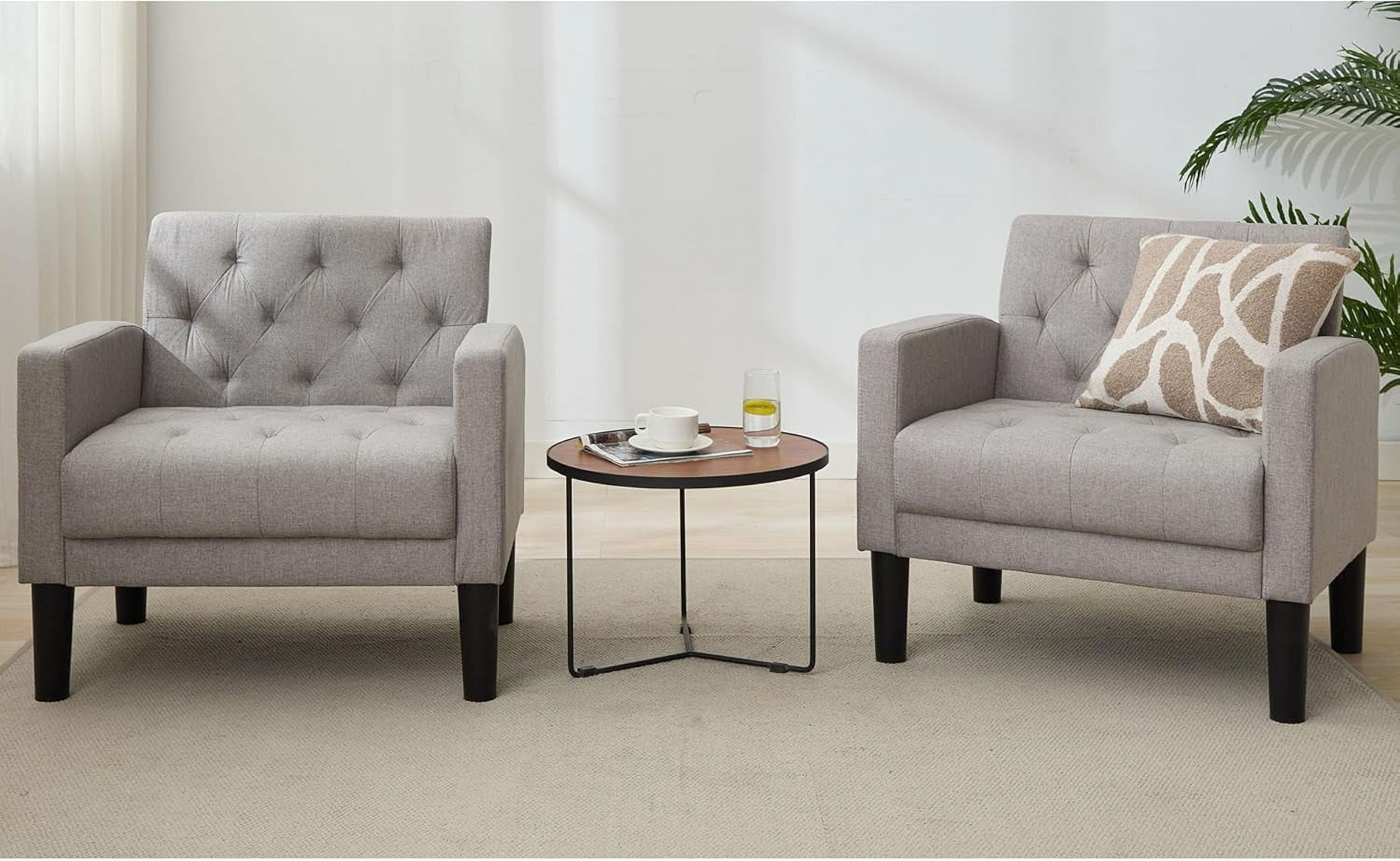 TYBOATLE Accent Chairs Set of 2 Comfy Living Room Chair Tufted Mid ...