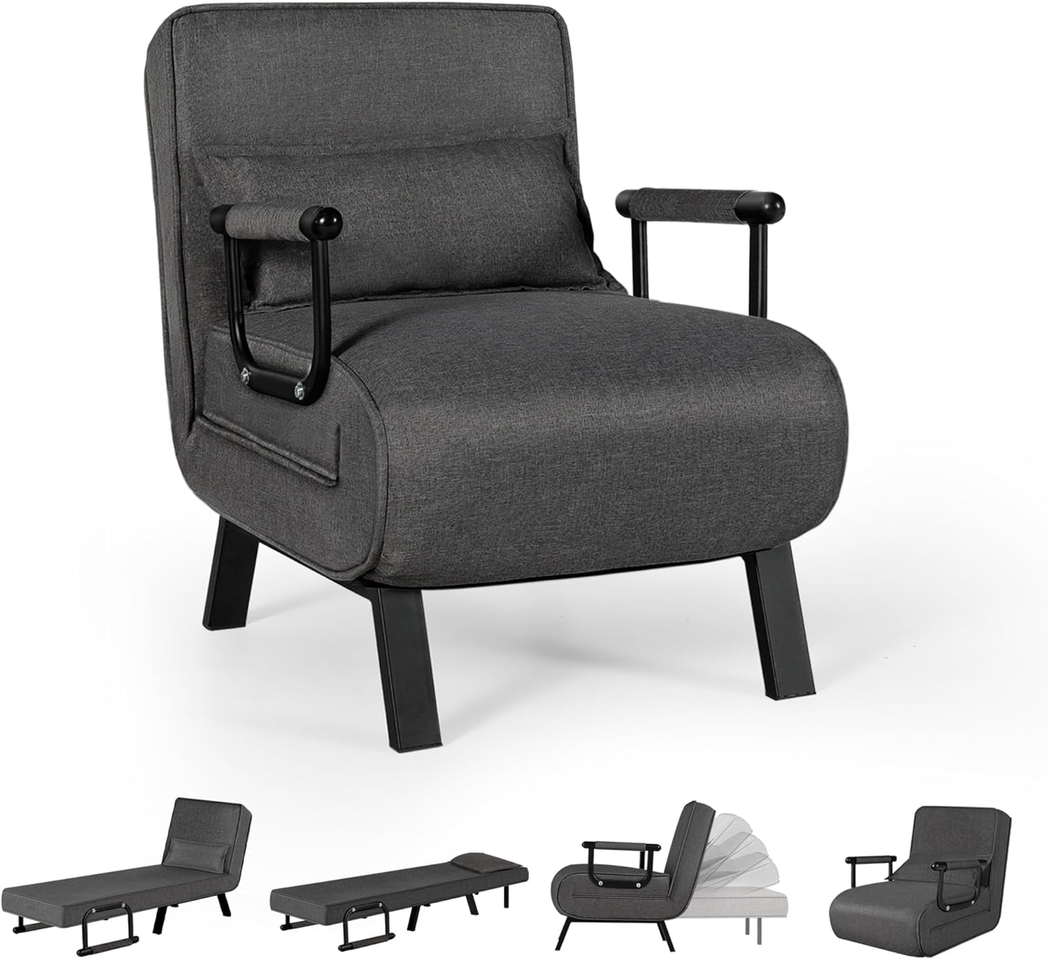 TYBOATLE Convertible Sofa Sleeper Chair Bed, Chaise Lounge Couch, 5 in ...