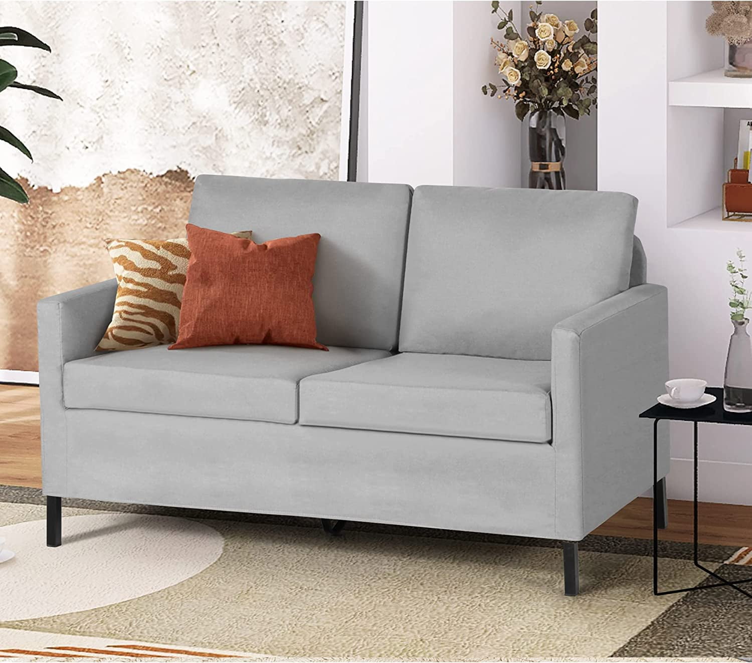 TYBOATLE Sofa Couch, Fabric Modern Small Loveseat for Living Room, 51 ...