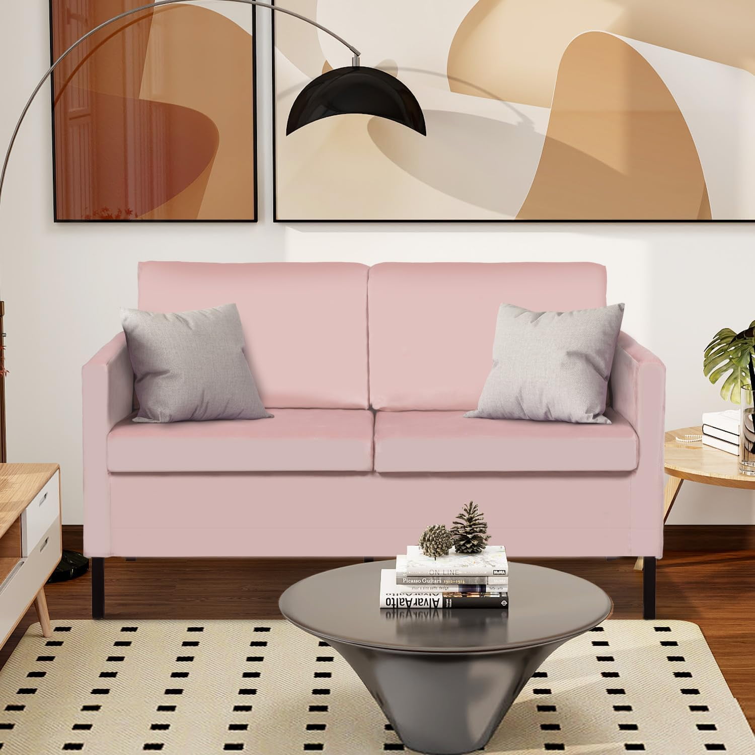 TYBOATLE Sofa Couch Mid Century Modern Small Loveseat for Living Room ...