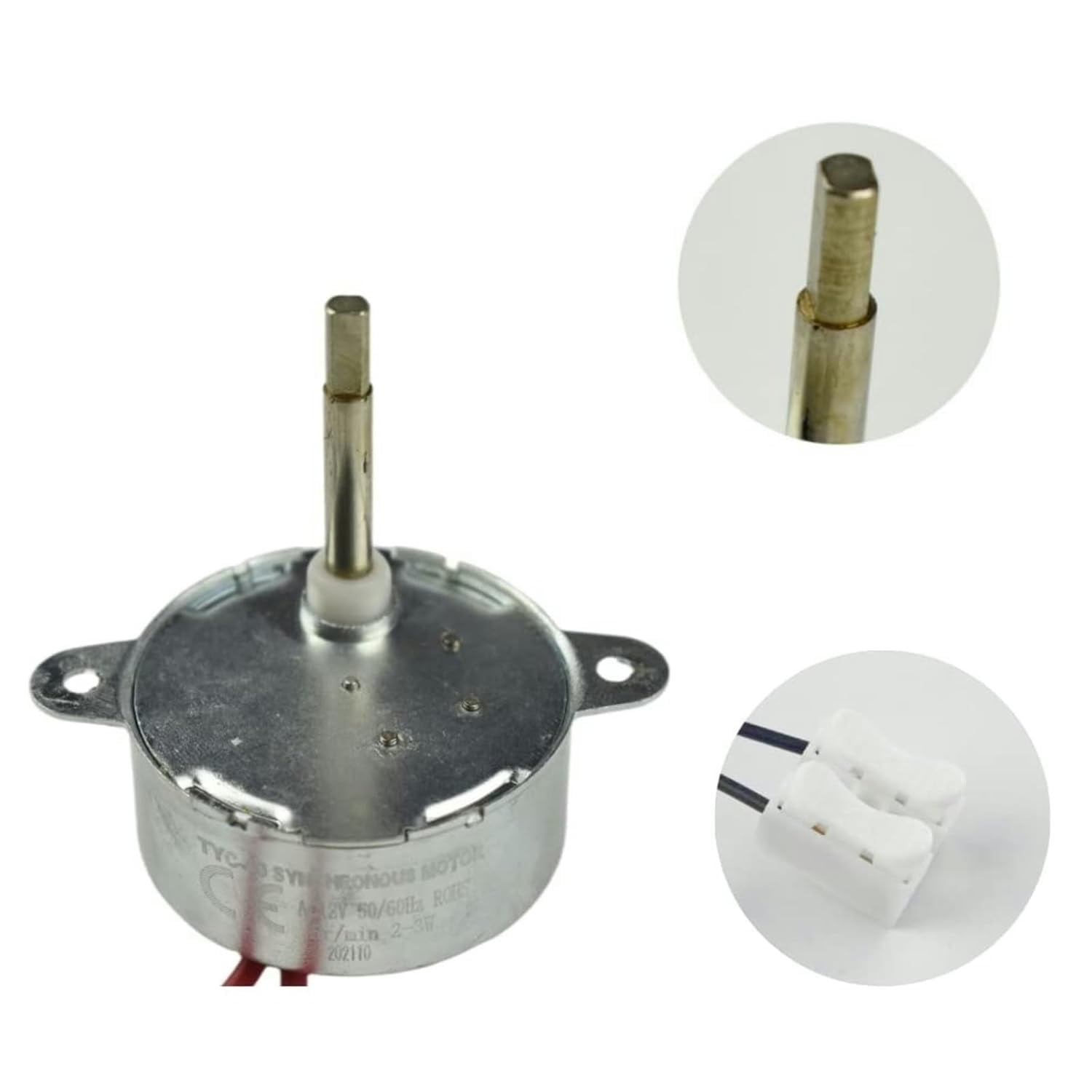 TYC-40 Synchronous Motor 12V AC 5r/min CW/CCW Shaft 35mm Flush Shaft ...