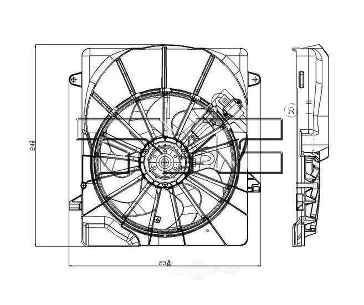 TYC 621690 Dodge Nitro Replacement Radiator/Condenser Cooling Fan ...
