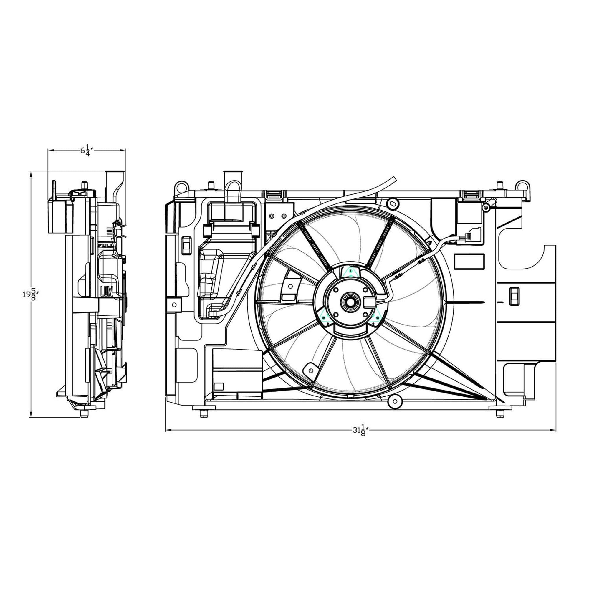 Toyota Prius C Dual Radiator And Condenser Fan Assembly