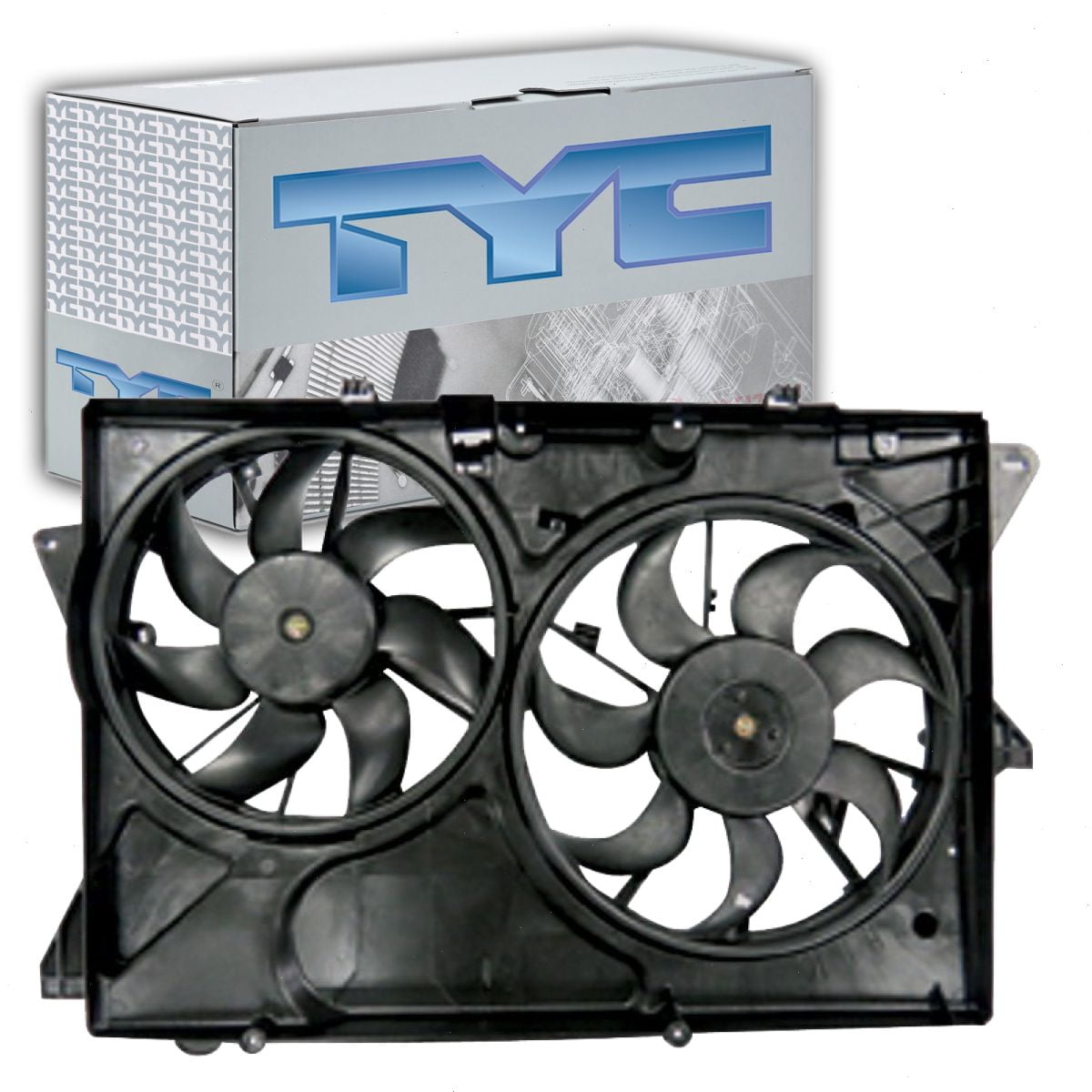 TYC Dual Radiator & Condenser Fan Assembly compatible with Ford ...