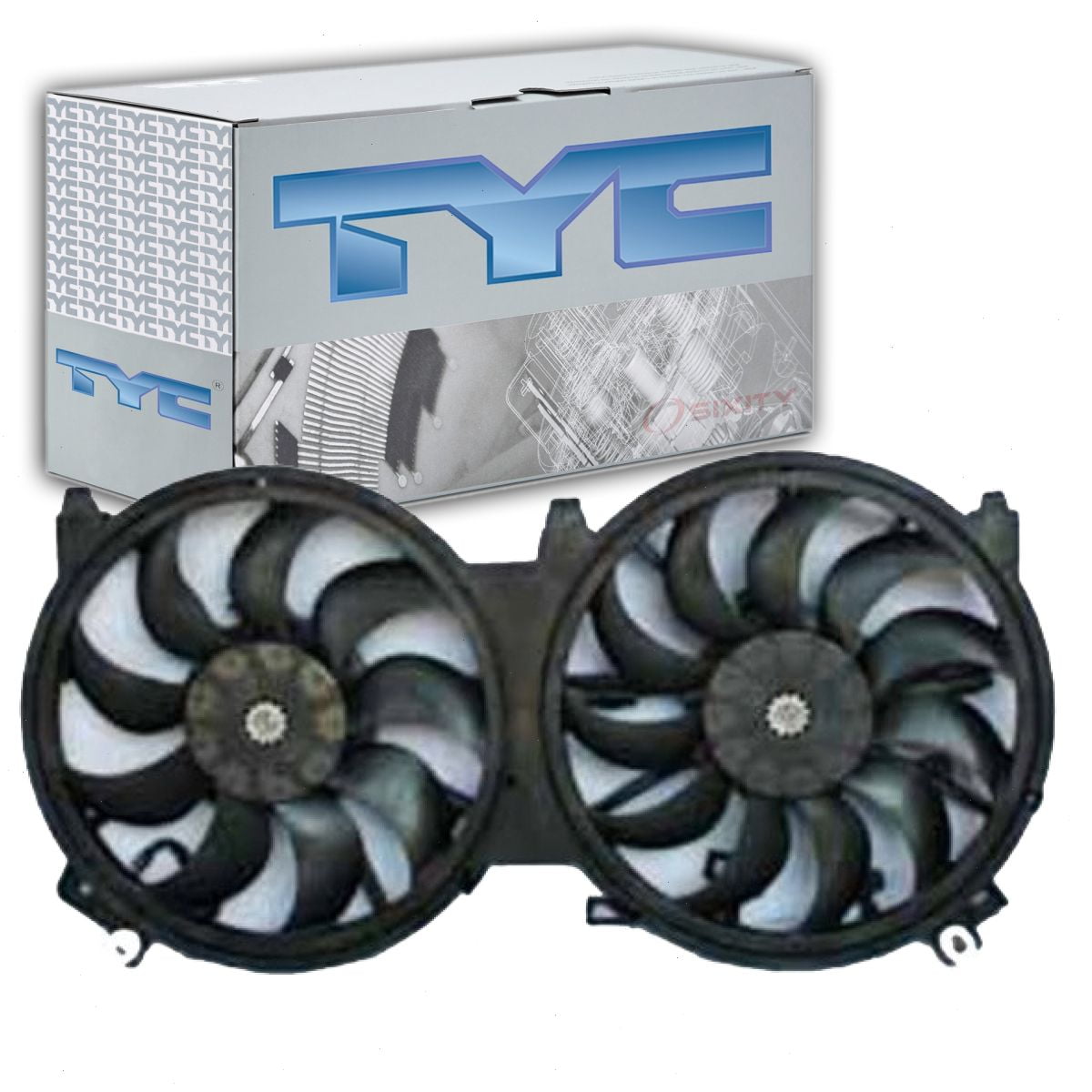 TYC Dual Radiator & Condenser Fan Assembly compatible with Nissan ...