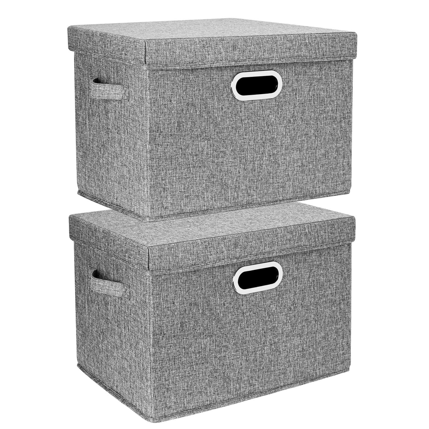 TYEERS Large Collapsible Storage Bins with Lids, Organization Bins for Closet Storage, Clothes ...