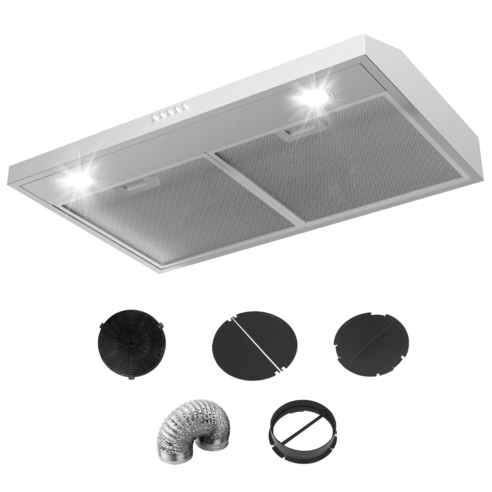 TYEMUI 30 Inch Ductless Range Hood, 9 Inch High Ventless Kitchen Hood ...