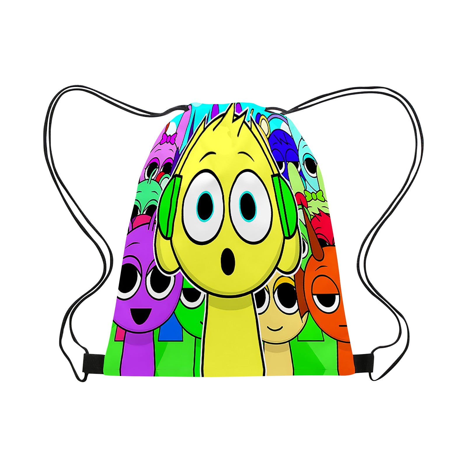 TYFLEI 15" Cute 3D Printed Sprunki Drawstring Backpack Lightweight ...