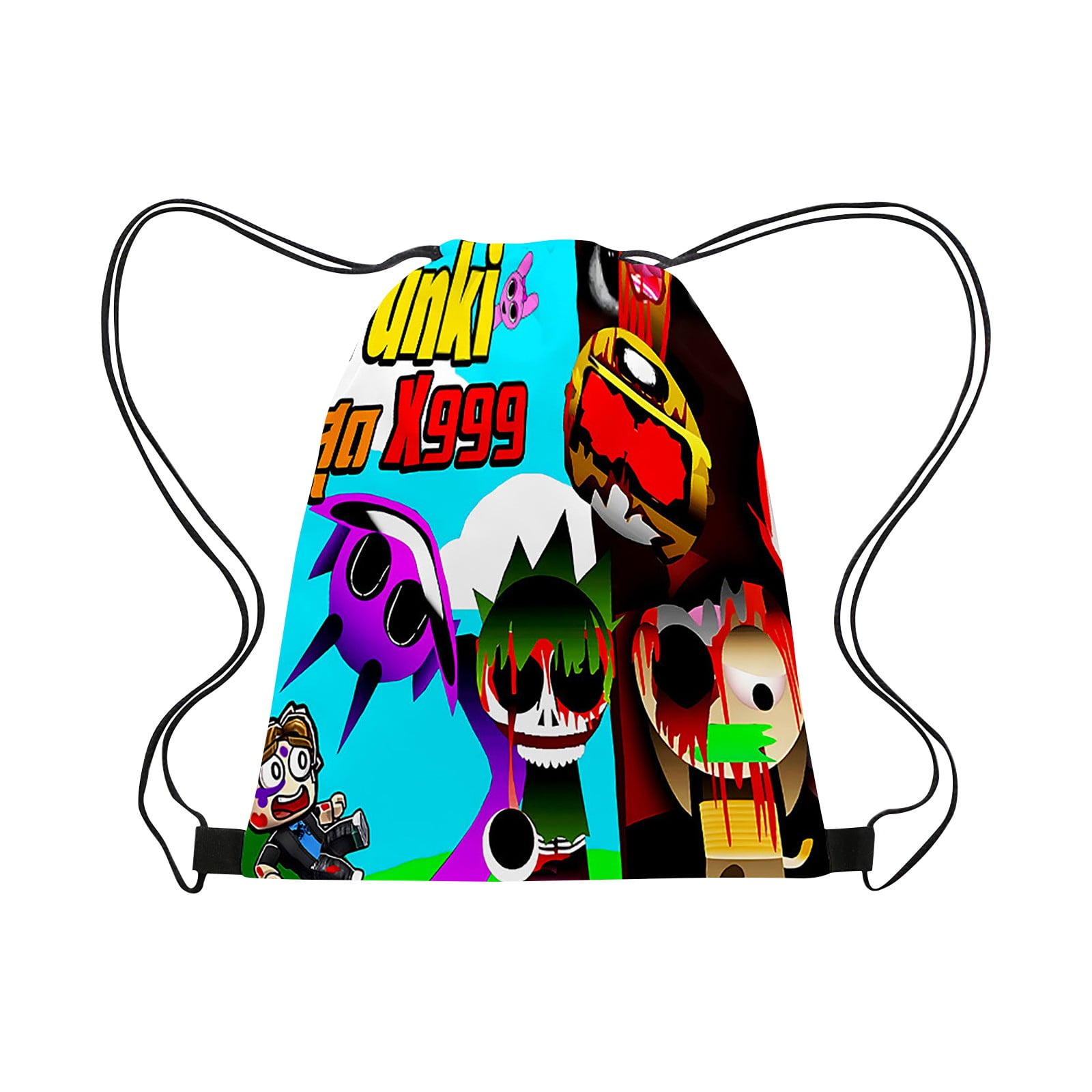 TYFLEI 15" Cute 3D Printed Sprunki Drawstring Backpack Lightweight ...