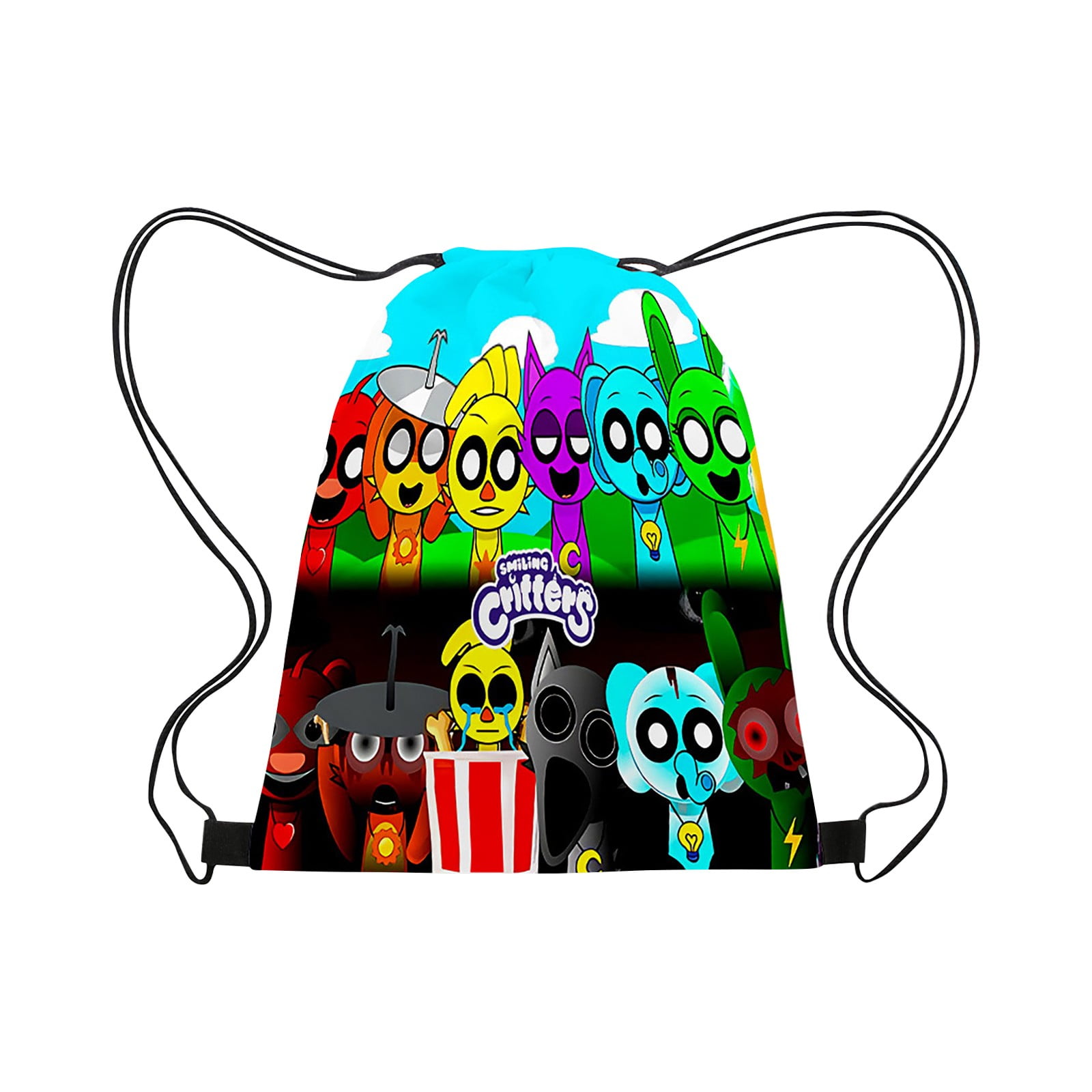 TYFLEI 15" Cute Sprunki Drawstring Bag Cartoon Style Bags Anime Print ...