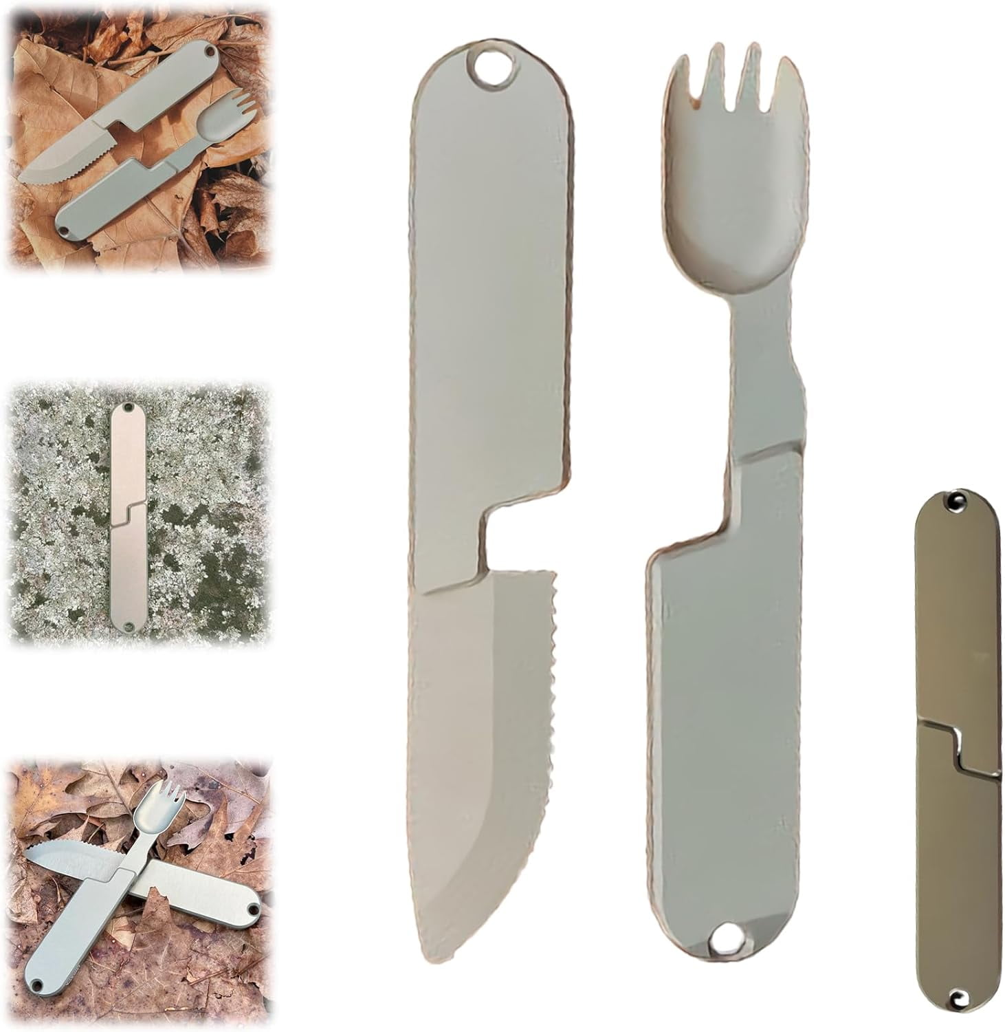 TYFLEI 2 In 1 Camping Eating Utensils Set, Camping Eating Utensils Set ...