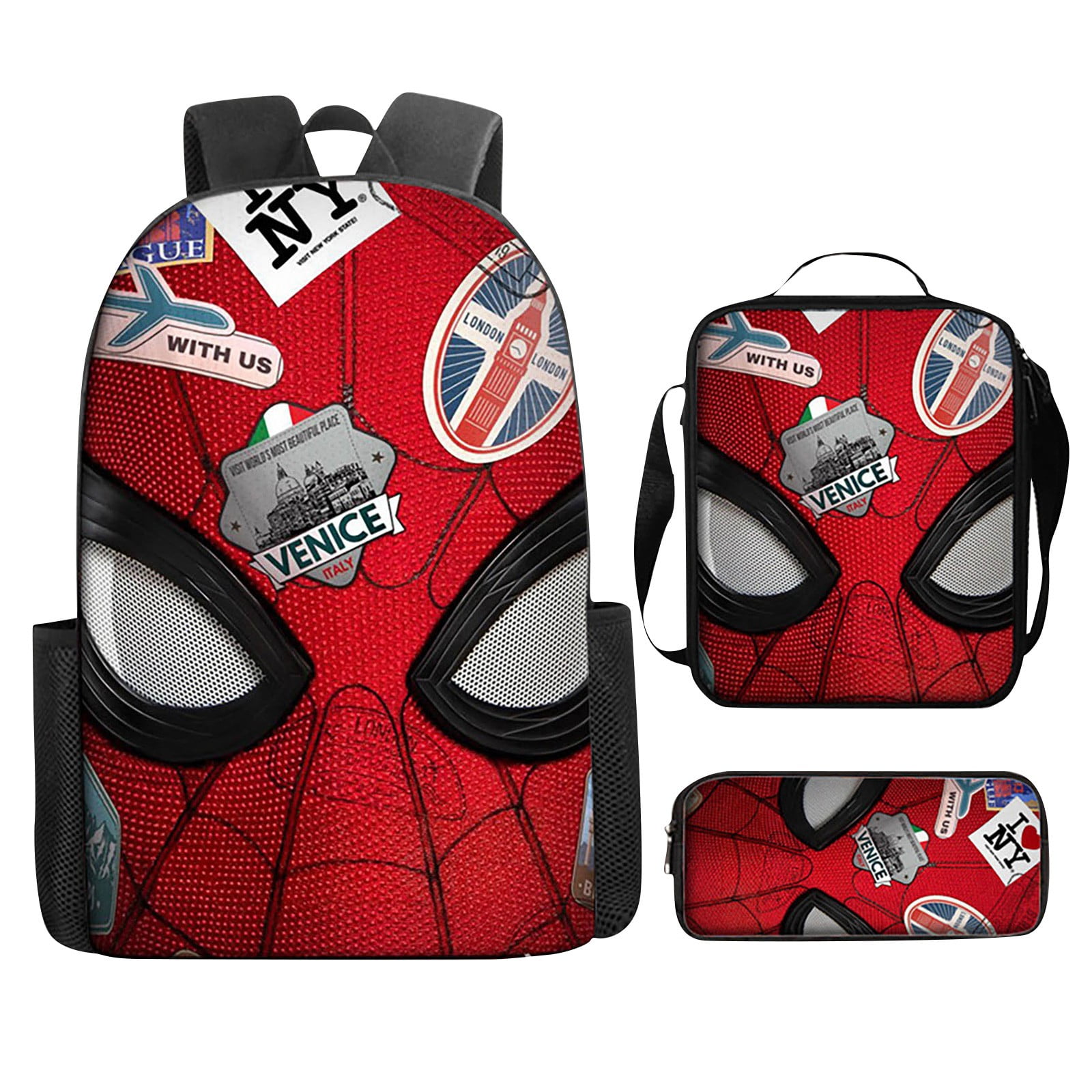 TYFLEI 3 Pcs Cute Spiderman Backpack Cartoon Style Spider Man Laptop ...