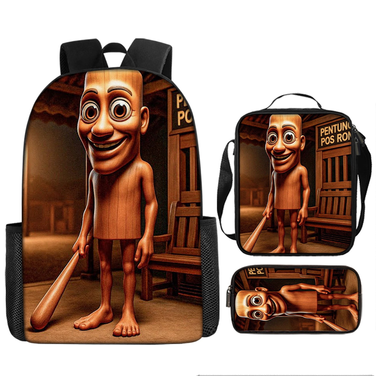 TYFLEI 3 Pcs Printed Italian Brainrot Backpacks Cartoon Travel Laptop ...