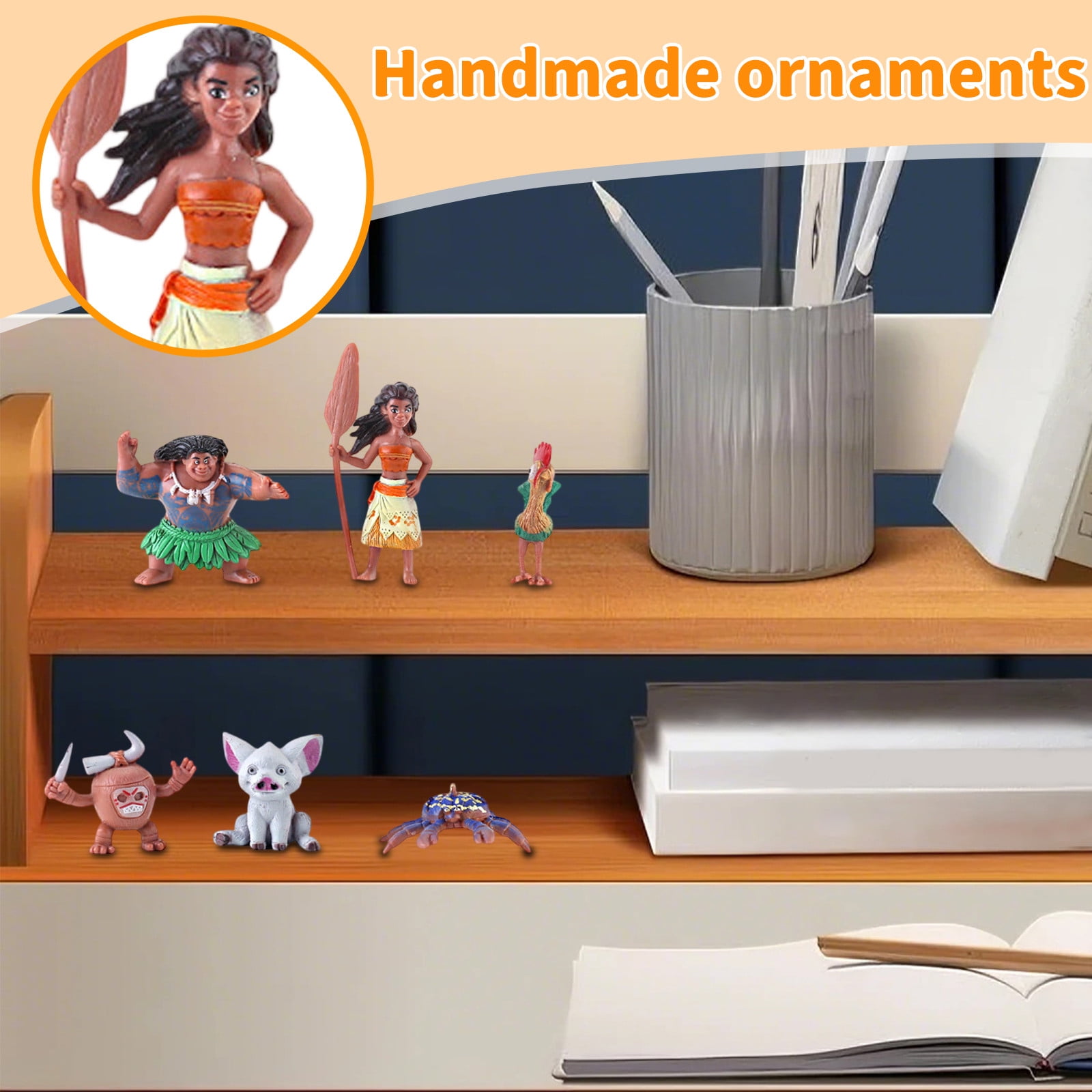 TYFLEI 6 Pcs Creative Moana Figurines Collectable Moana Action Figures for Fans Maui Moana Toy ...