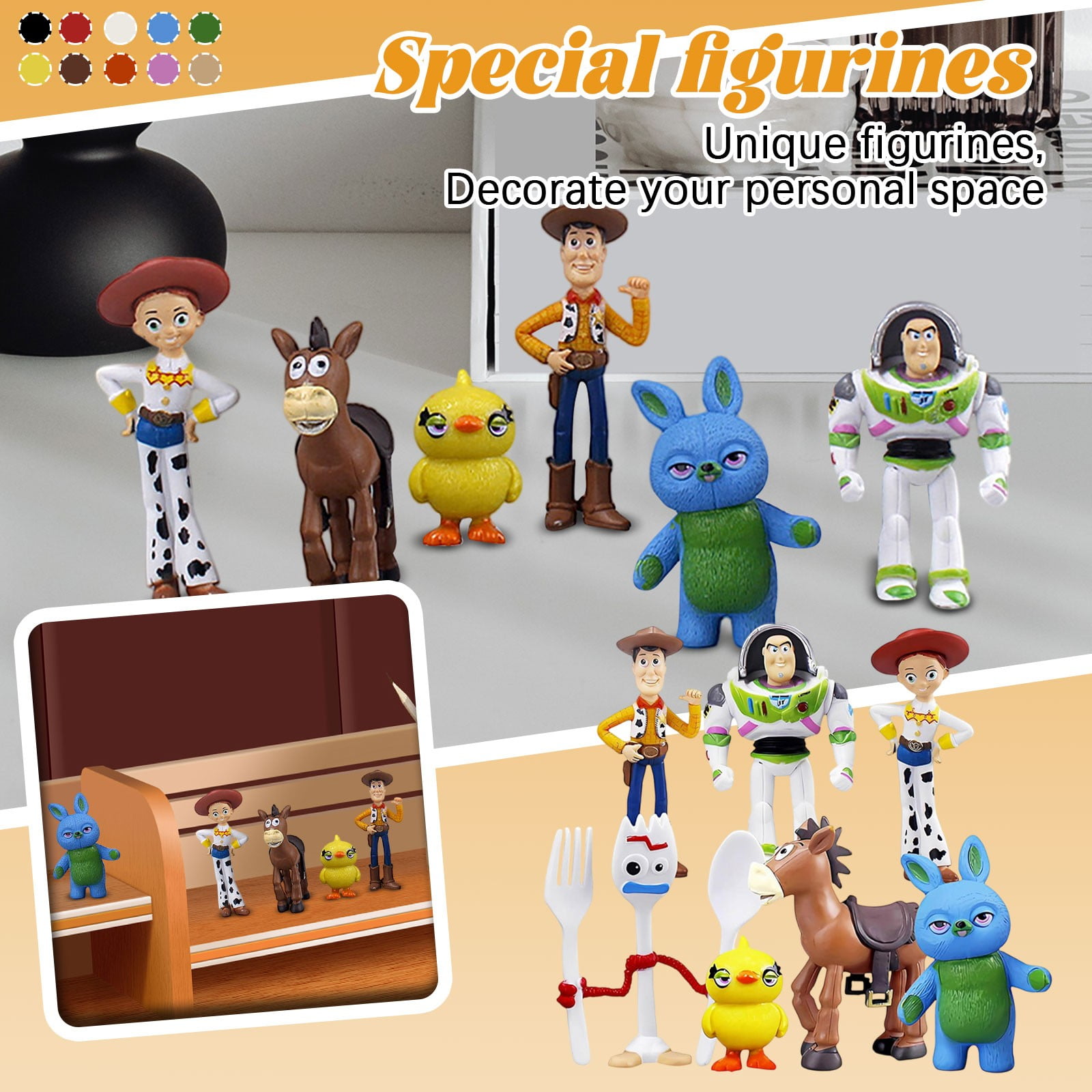 TYFLEI 7 Pcs Toy Story Action Figure Desk Decorations Cool Buzz Lightyear Action Figures ...