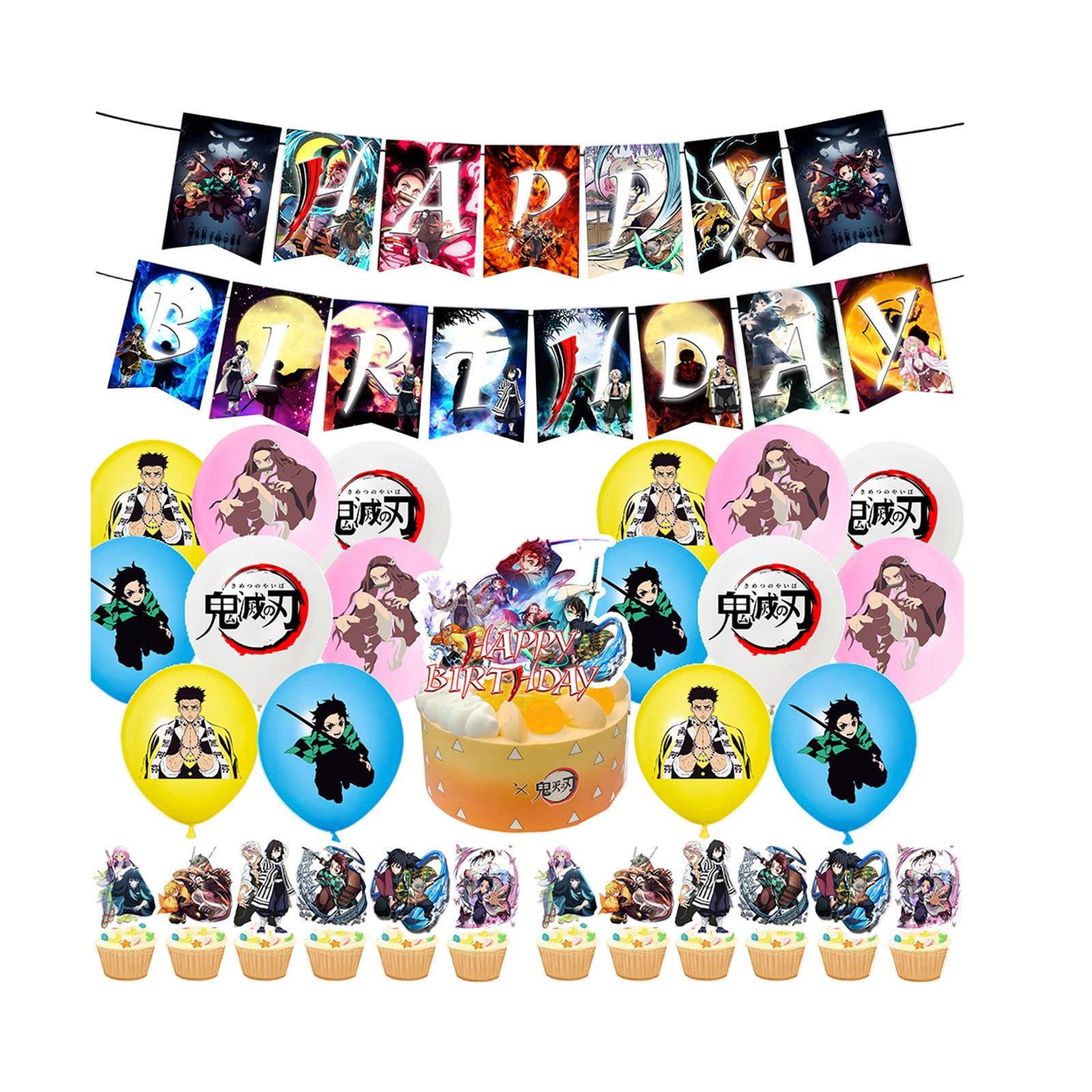 TYFLEI Demon Slayer Party Decorations Demon Slayer Birthday Party ...