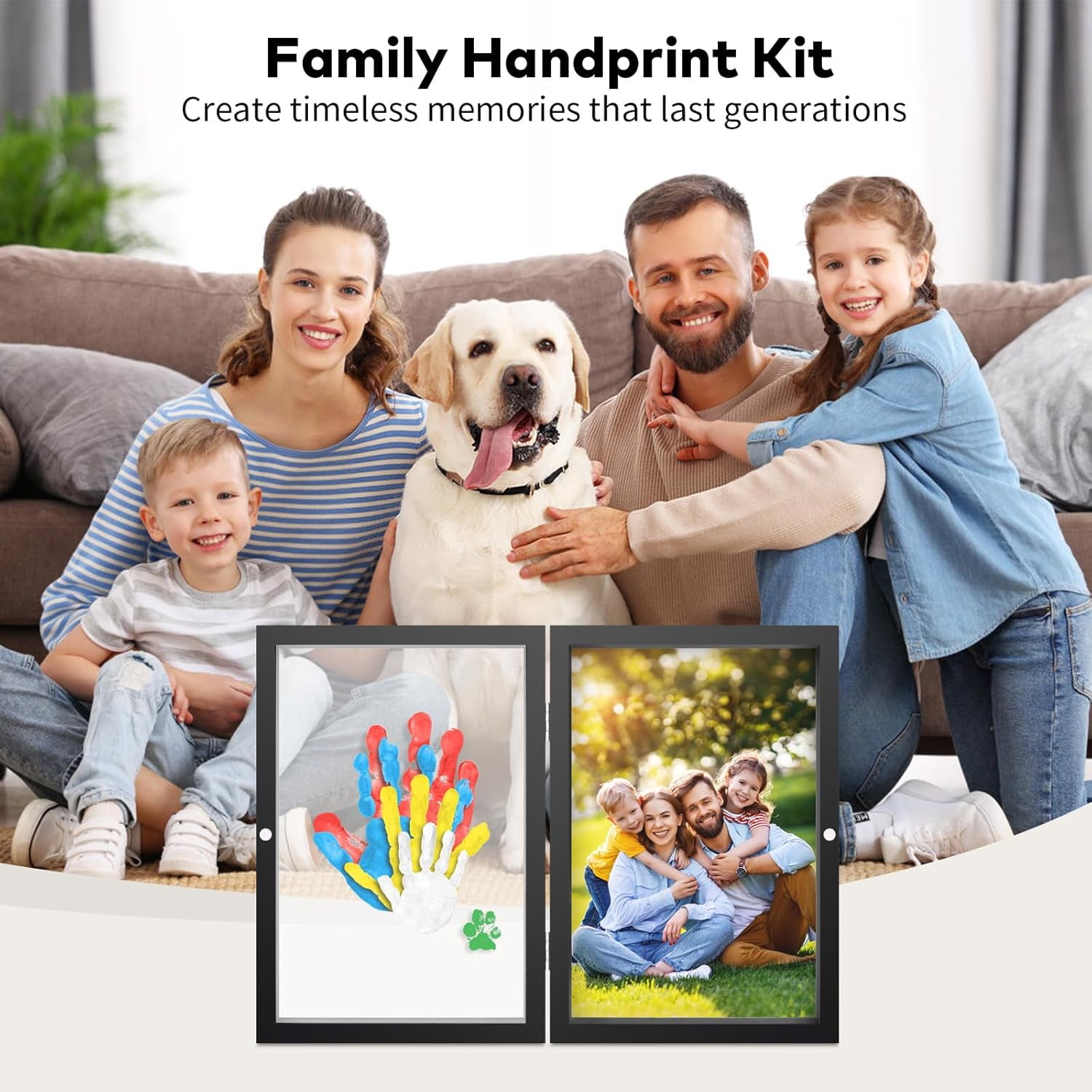 TYFLEI Family Handprint Kit, DIY Craft Keepsake, Hand Print Photo Frame ...