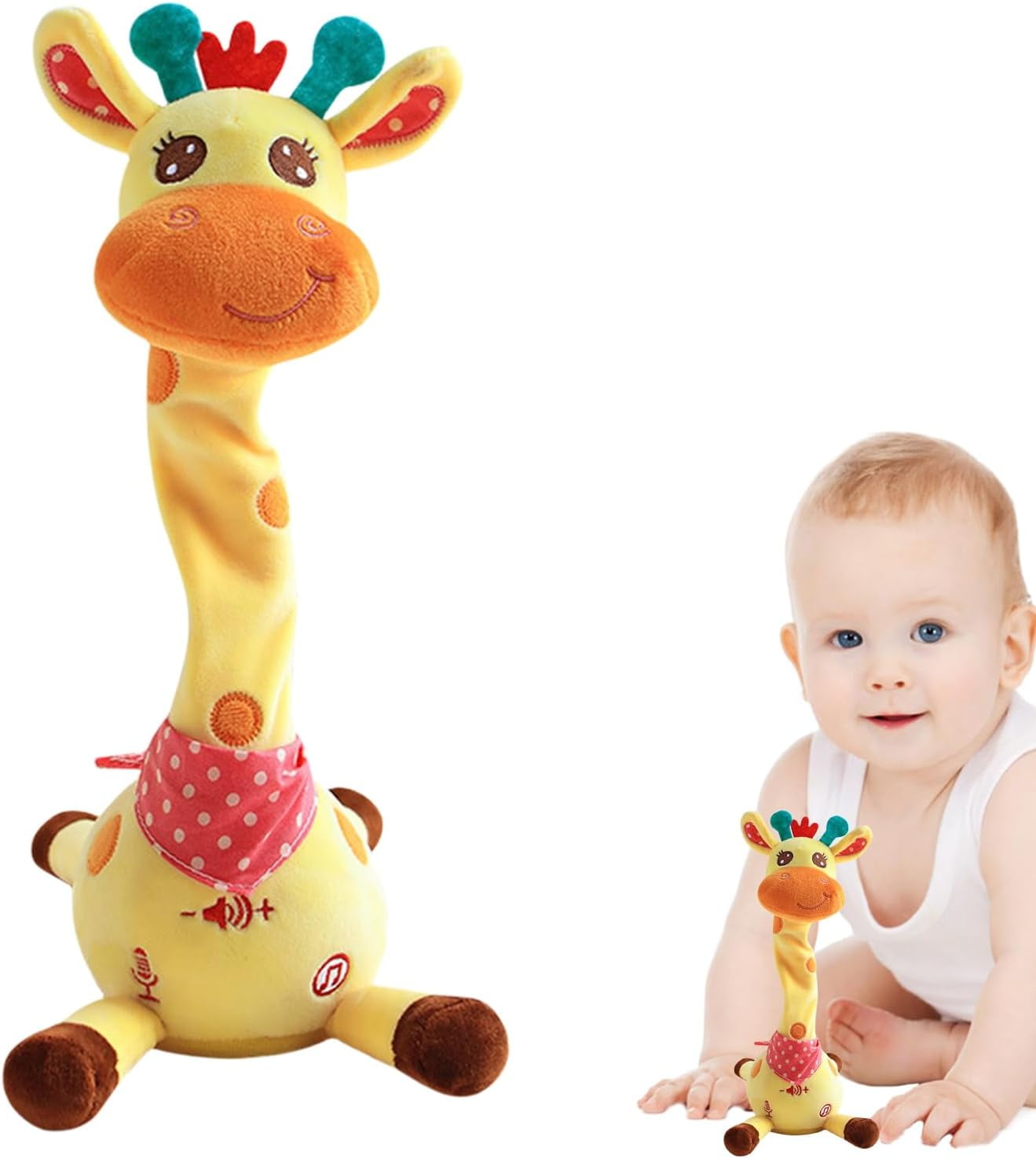 TYFLEI Talking Giraffe Plush - Singing Animal Toy, Light Up Twisting ...