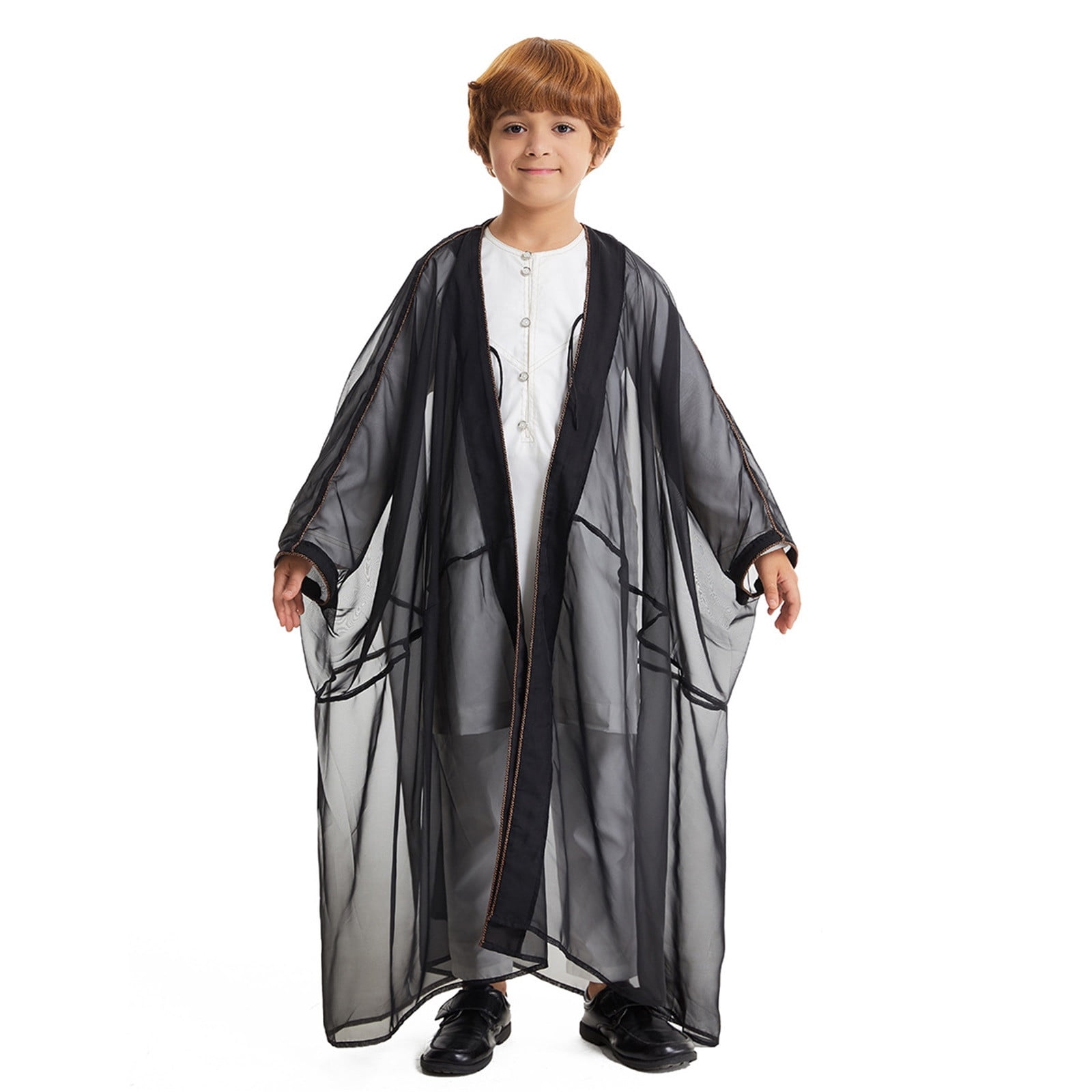 TYGHBN Arabic Thobe Thobe Long Sleeve Kaftan Crew Robe National Teenage ...