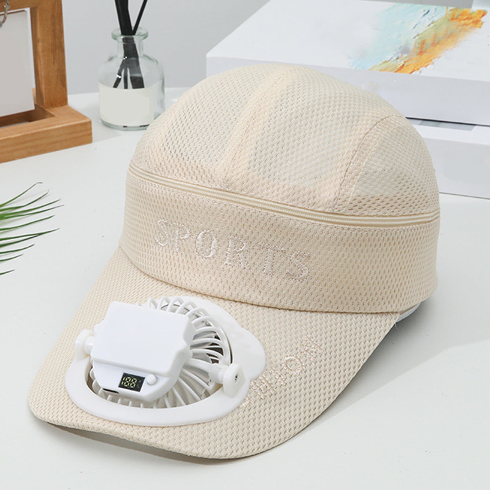 TYGHBN Baseball Cap Built In USB Solar Fan Power Supply Men Women's Fan ...