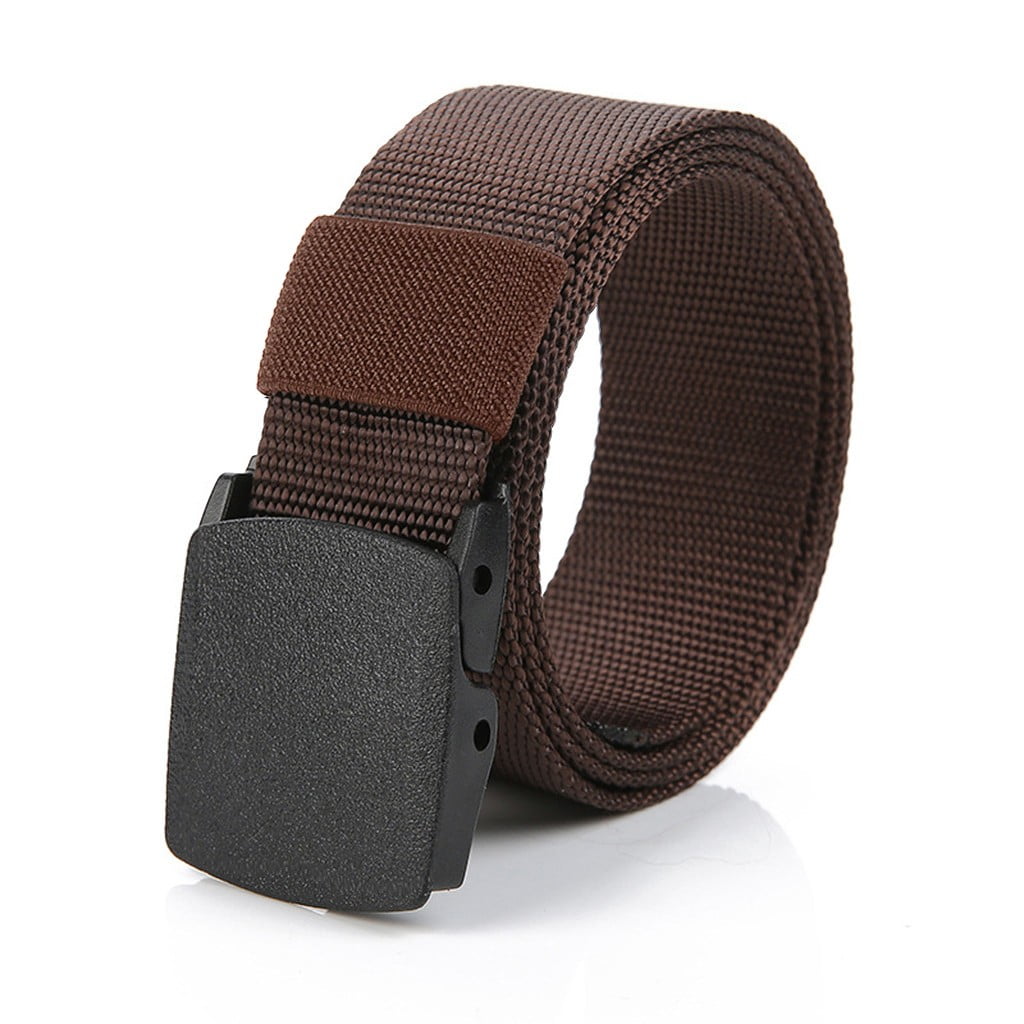 TYGHBN Belt Nylon Waist Mens Metal- Long Belt Check Buckle Canvas Belt ...