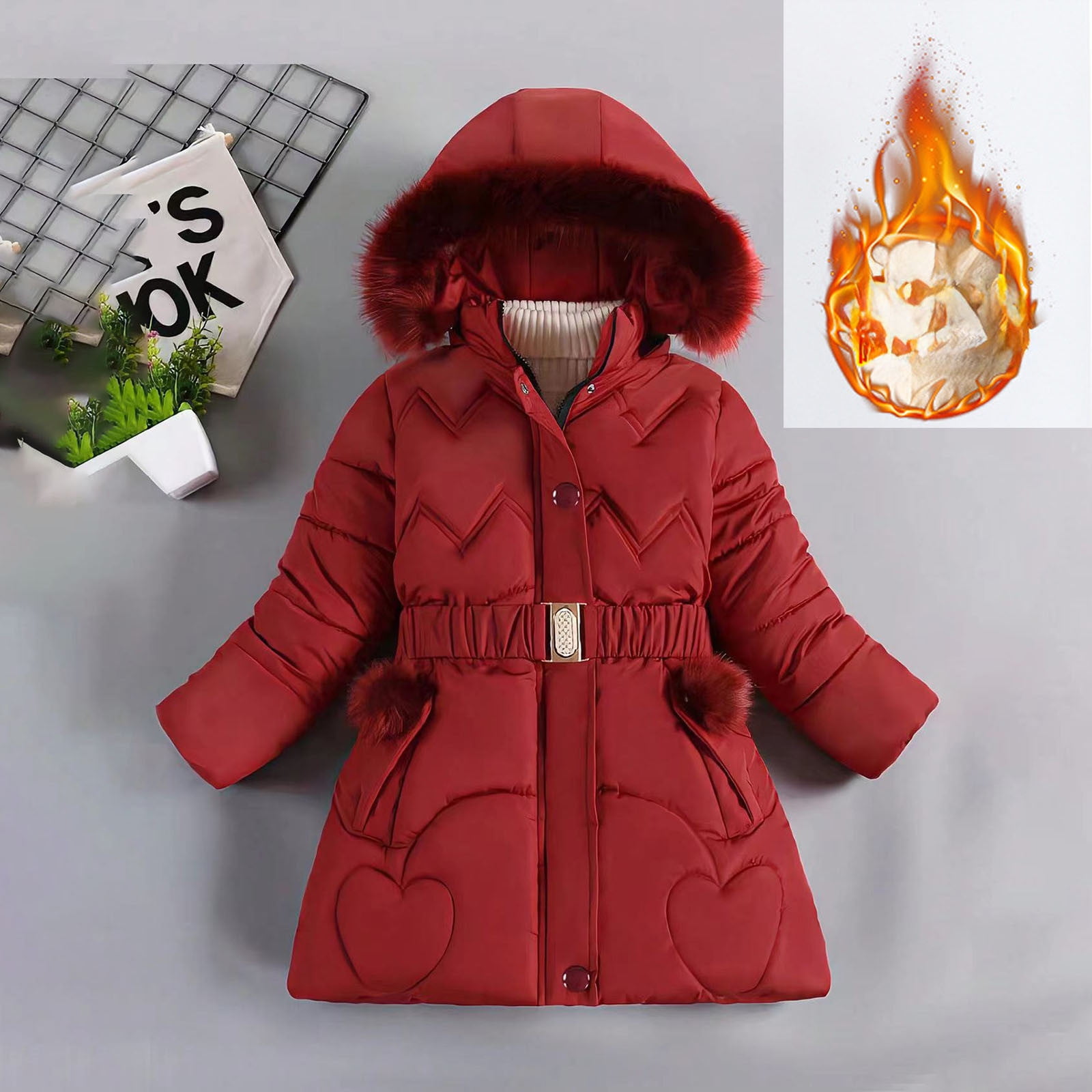 TYGHBN Girl's Padded Jacket In The Long Plus Thickening Foreign Style ...