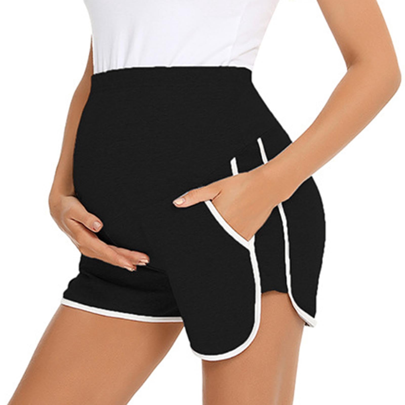 TYGHBN Maternity Pants High Waist Support Belly Outside Wearing Shorts ...