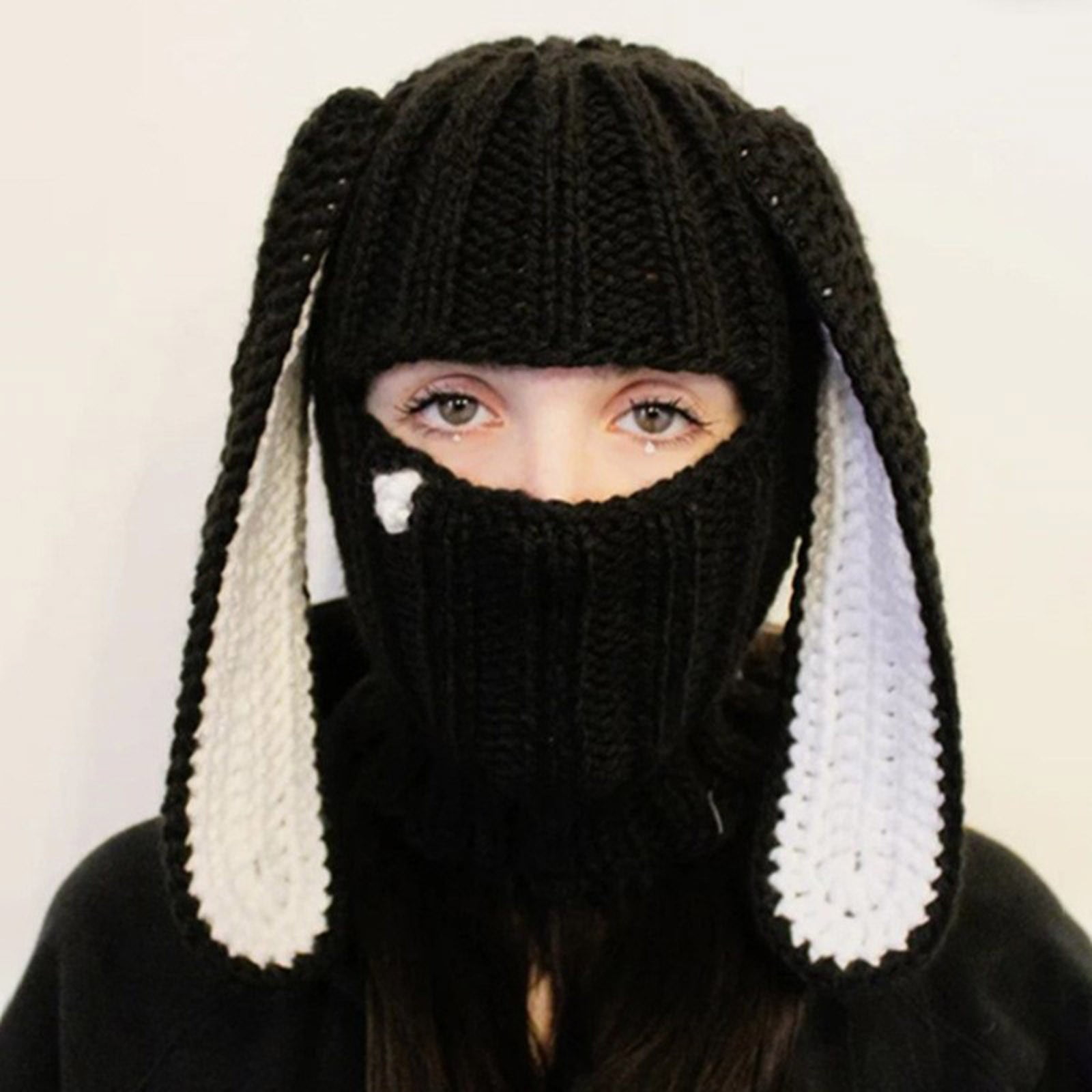 TYGHBN Rabbit Ear Hat Autumn and Winter Neck Knitted Hat Men Trapper ...
