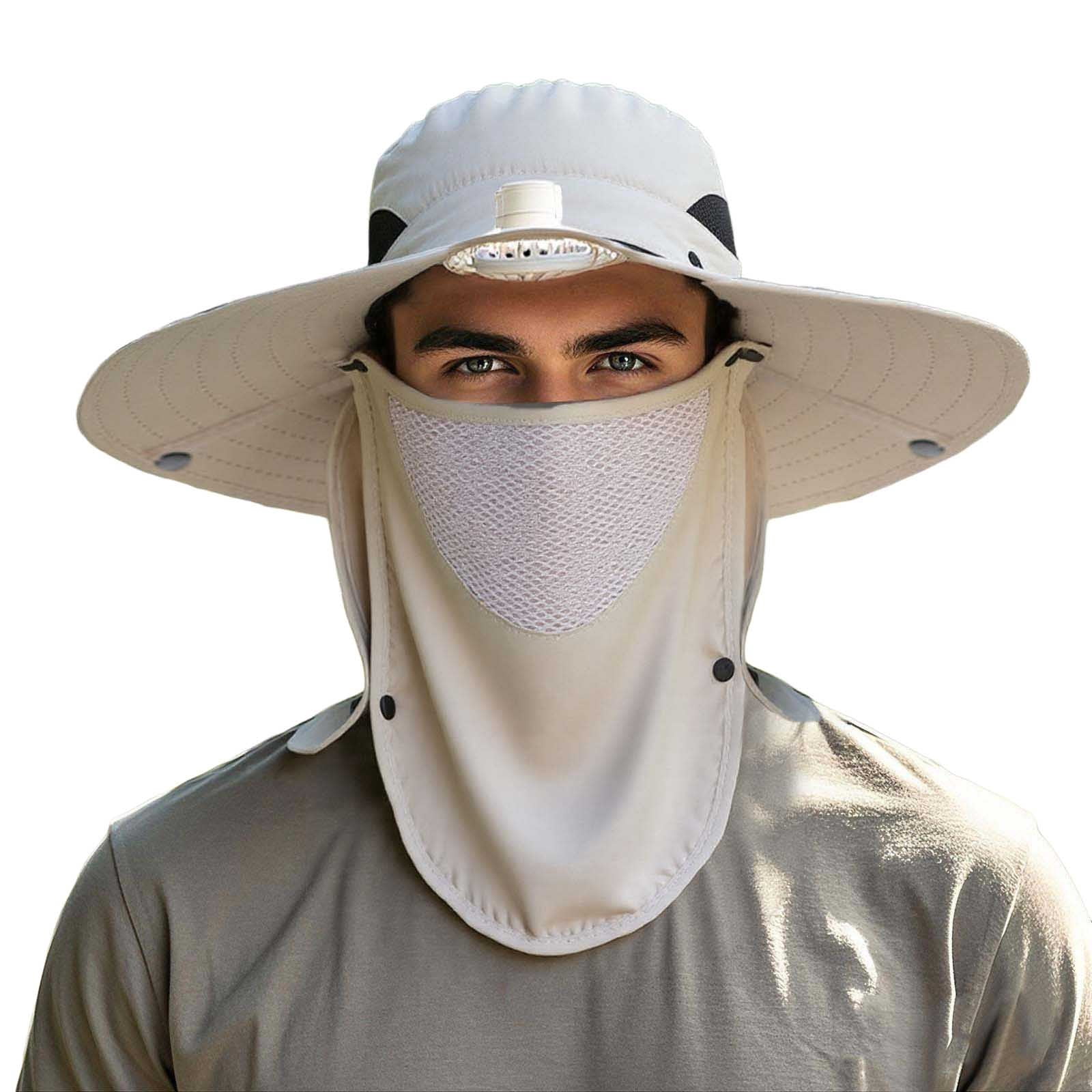 TYGHBN Summer Sun Hat with Fan Wide Brim Outdoor UPF Sun for Hiking ...