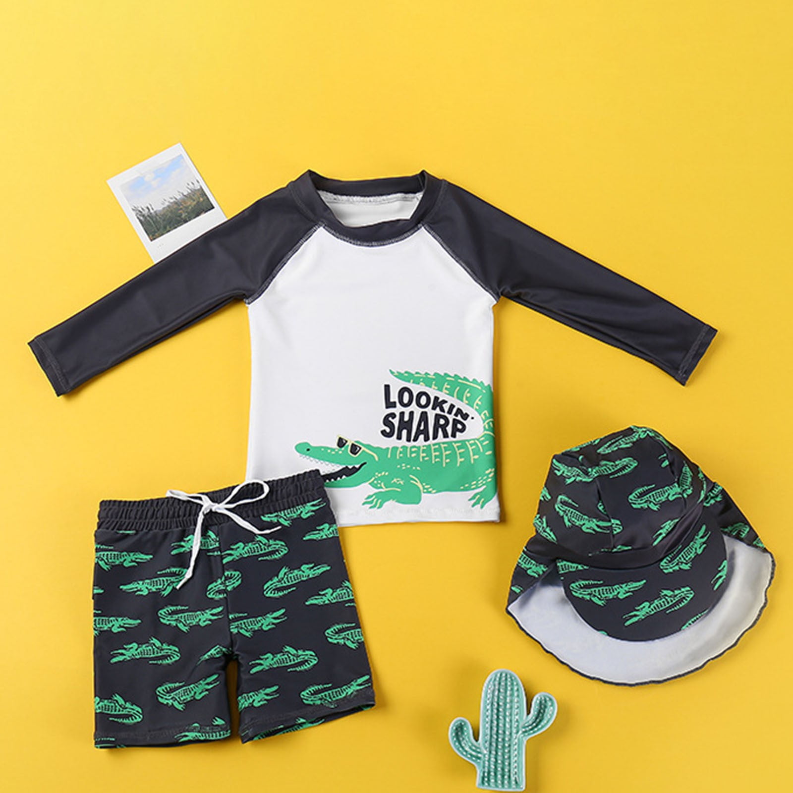 TYGHBN Three Piece Toddlers and Baby Boys Swimsuit Long Sleeve Short ...