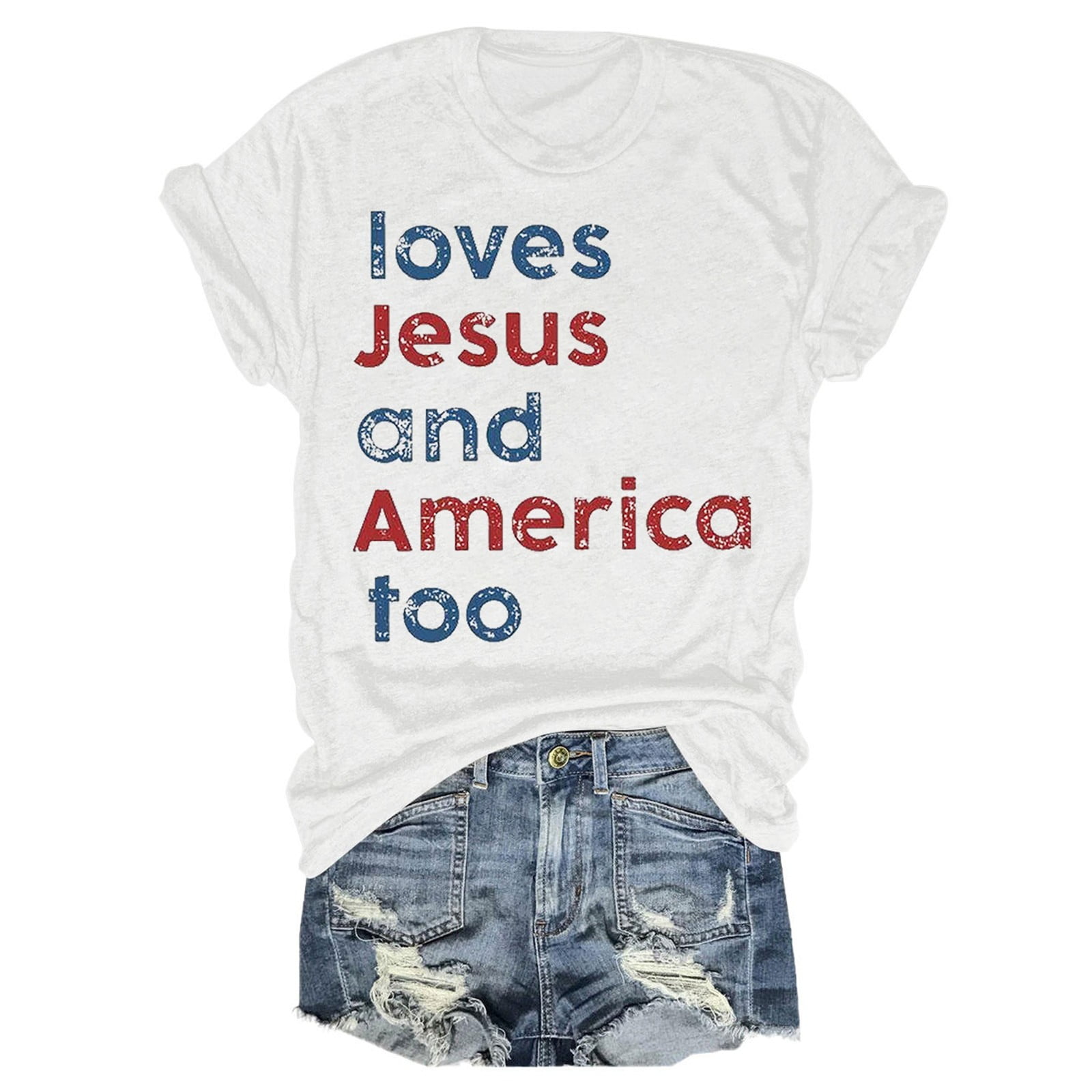 TYGHBN Women and America Too Shirt She A Good Girl and America Too 4th ...