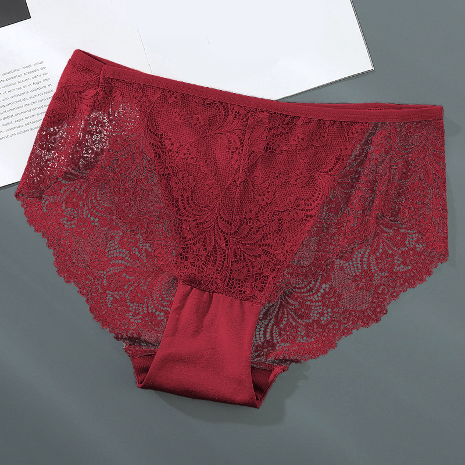 TYGHBN Women's Lace Sexy Hollow Underwear Back Waist Lace Mid High ...