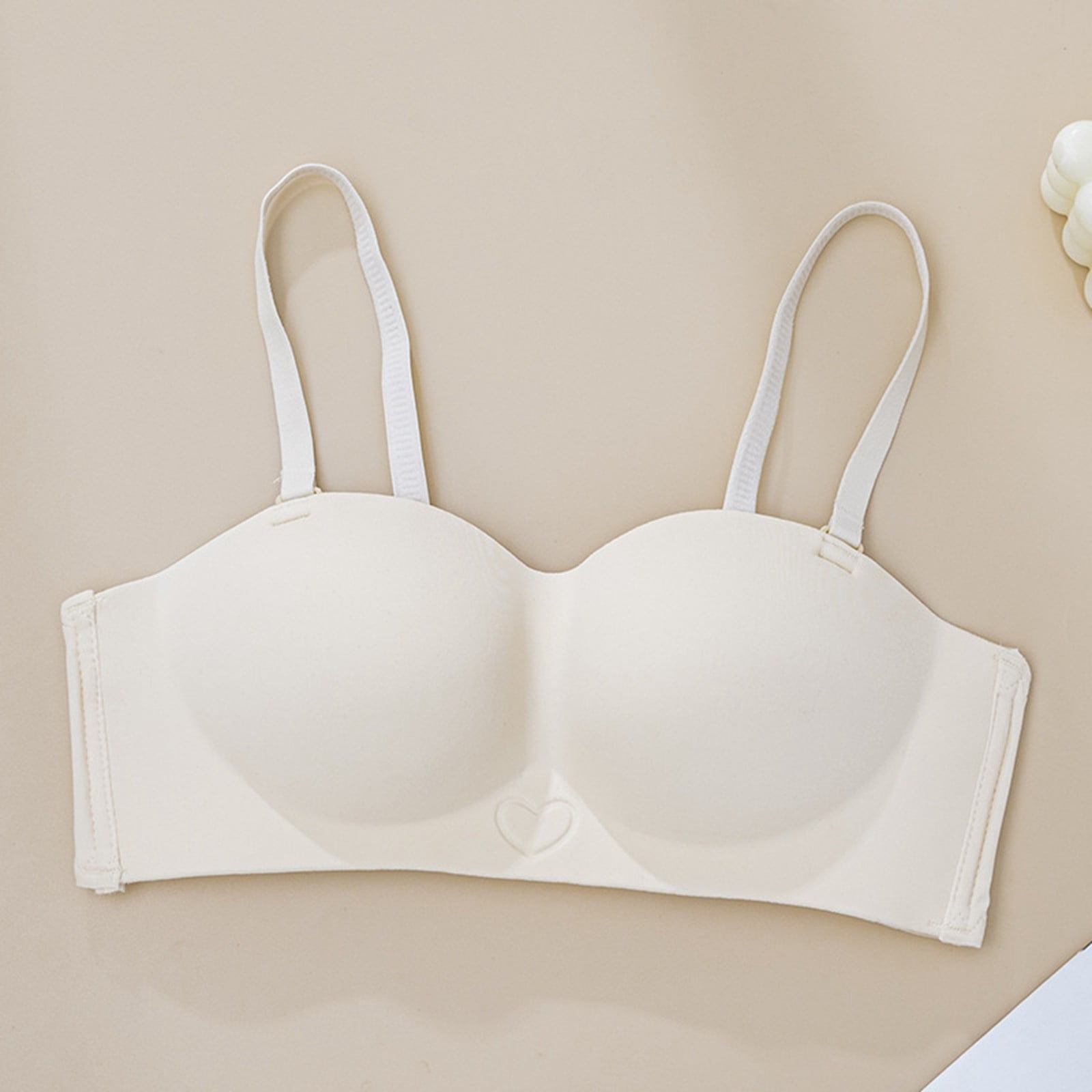 TYGHBN Women's Soft Wireless Half Cup Bra Strapless Design for Everyday ...
