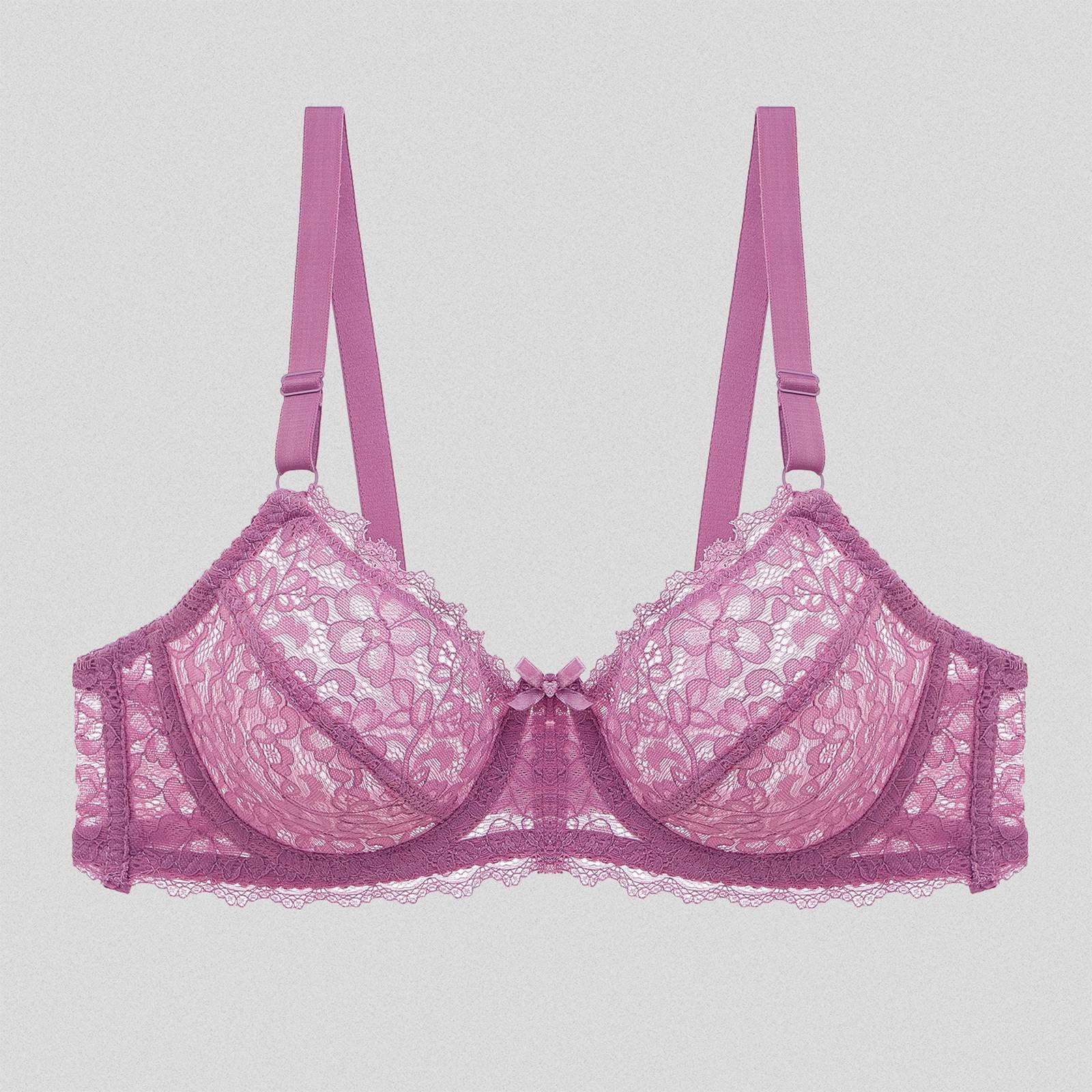 TYGHBN Women's Solid Color Pattern Hollow Underwear Sexy Lace Bra plus ...