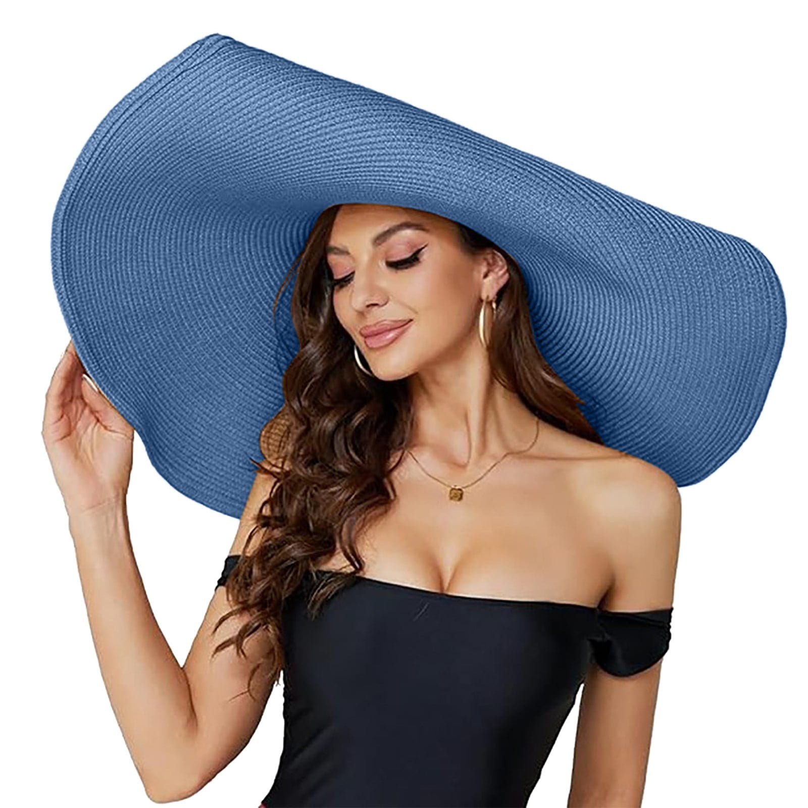 TYGHBN Womens Dress Hat Wide Leaf Flower Bridal Shower Hat Sun Hats Beach Hat Voyageur Hat ...