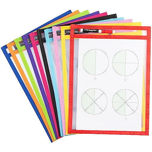 TYH Supplies 30 Pack Heavy Duty Dry Erase Pocket Sleeves | 10 x 14 Inch ...