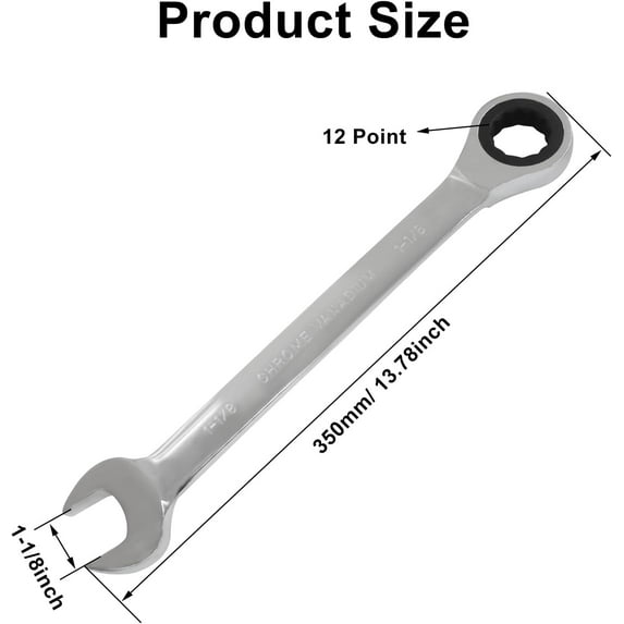 TYHREF-1-1/8 Inch Inch Ratchet Wrench Imperial Ratcheting Combination ...
