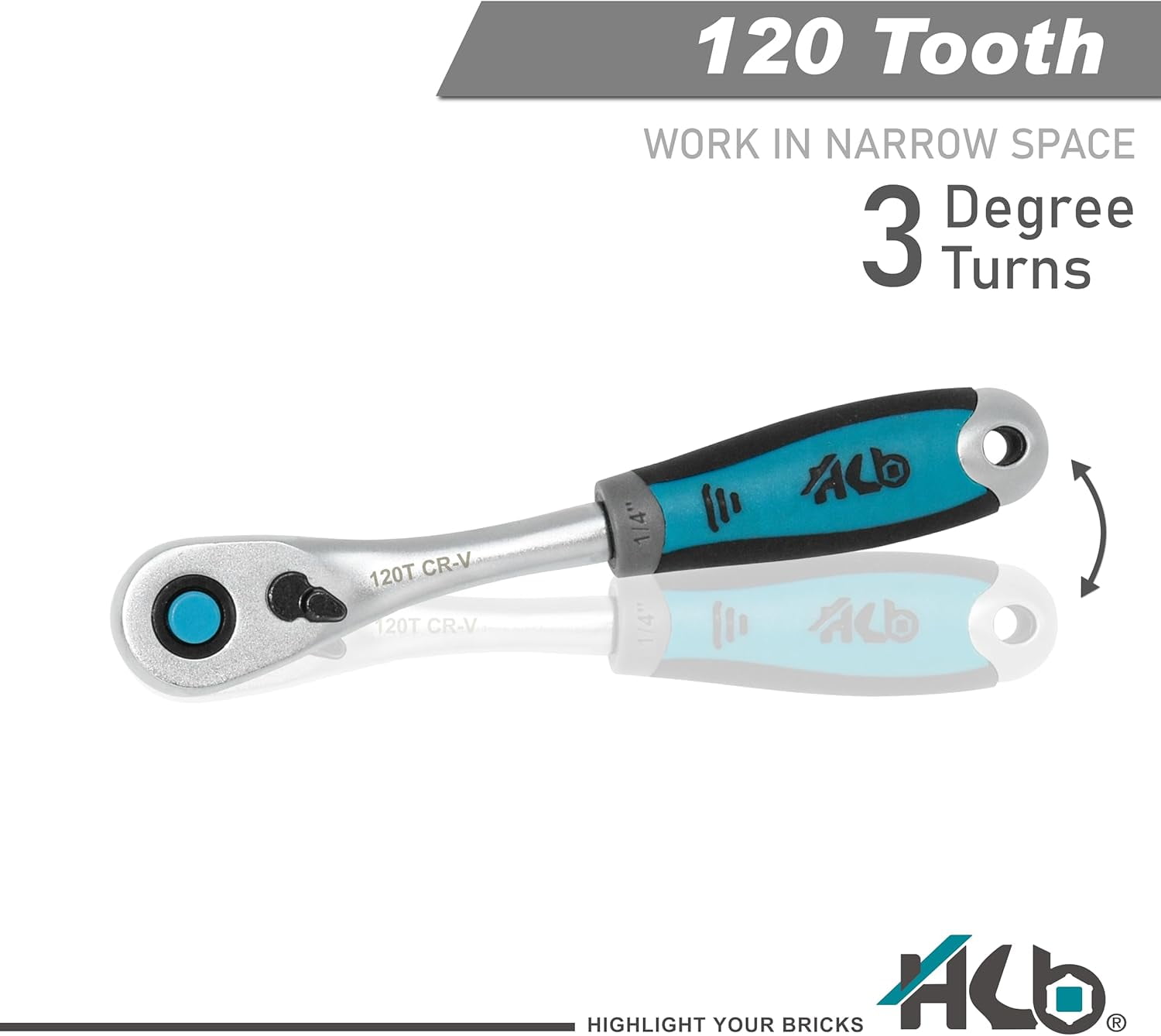 TYHREF-1/4" Drive 120-Tooth Ratchet Handle AHU025-U | 3° Arc Swing ...