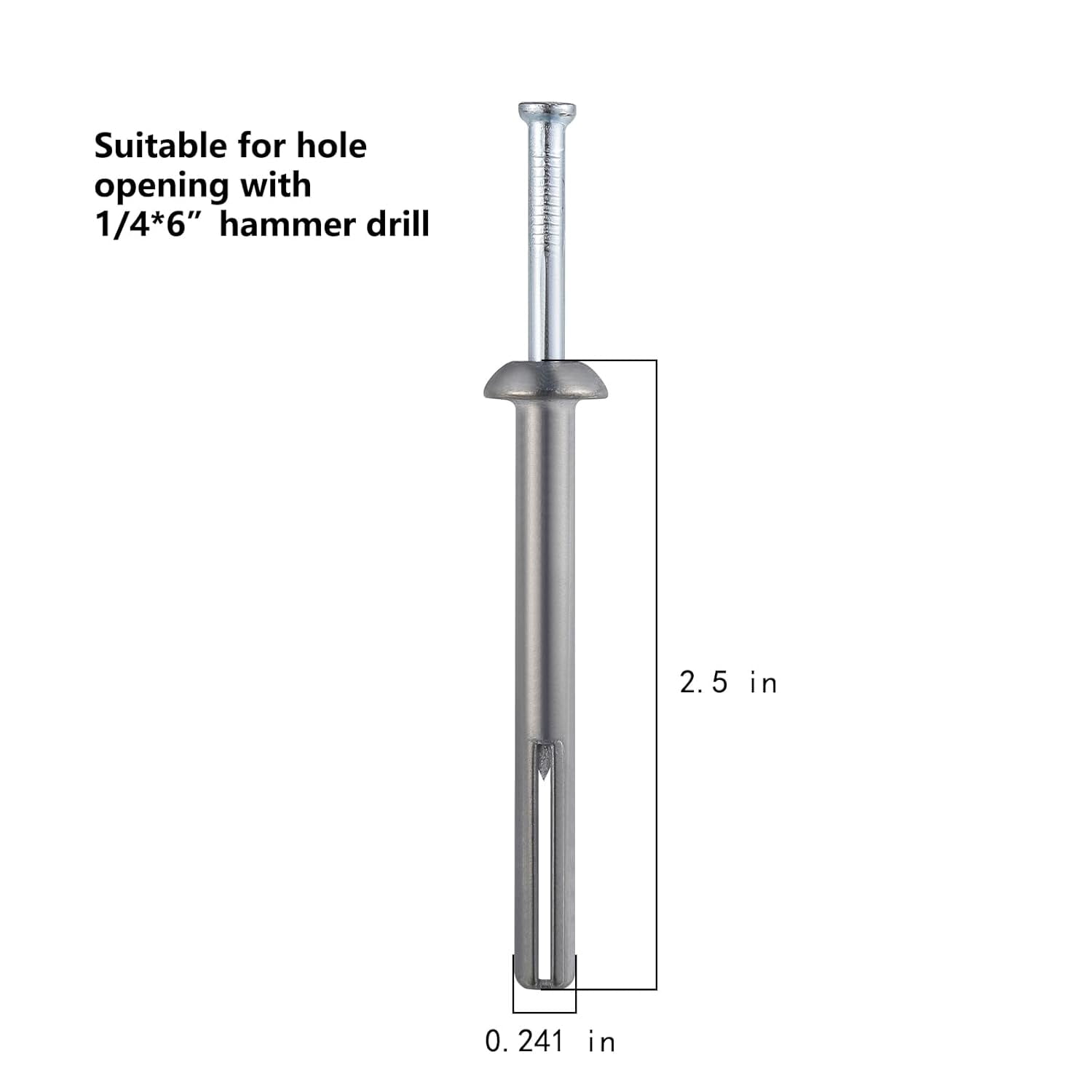 TYHREF-1/4x2-1/2 Hammer Drive Nail in Anchor (50 per Box) Cement ...