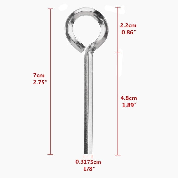 TYHREF-1/8” Standard Hex Dogging Key with Full Loop, Allen Wrench Door ...