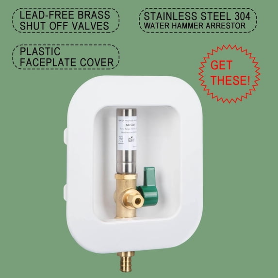 TYHREF-[1 Piece] Ice Maker Outlet Box PEX Crimp with Hammer Arrestor, 1 ...