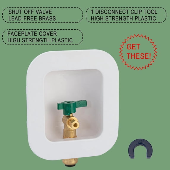 TYHREF-[1 Piece] Ice Maker Outlet Box Push to Connect, 1/2 inch Push to ...