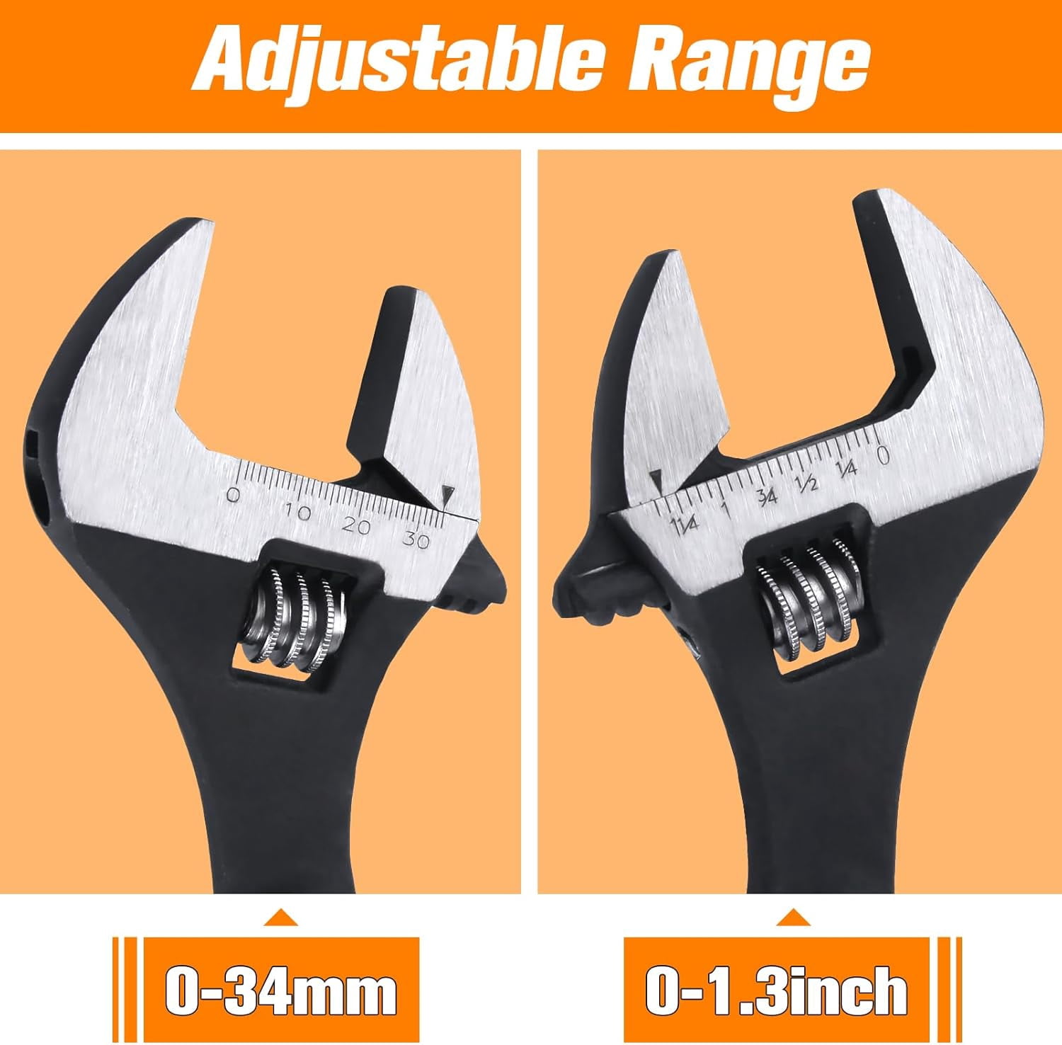 TYHREF-10-Inch Adjustable Spud Wrench Black Oxide Construction Wrench ...