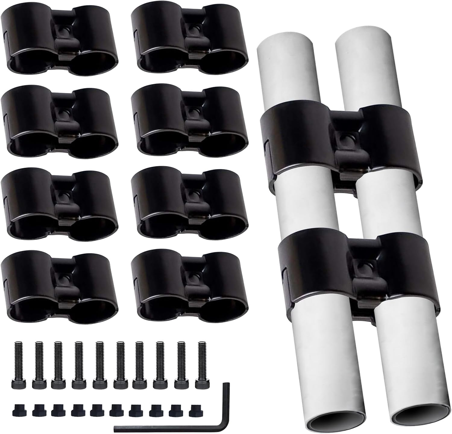 TYHREF-10 PCS Black Double Port Parallel Pipe Clamp for OD 28mm Lean ...