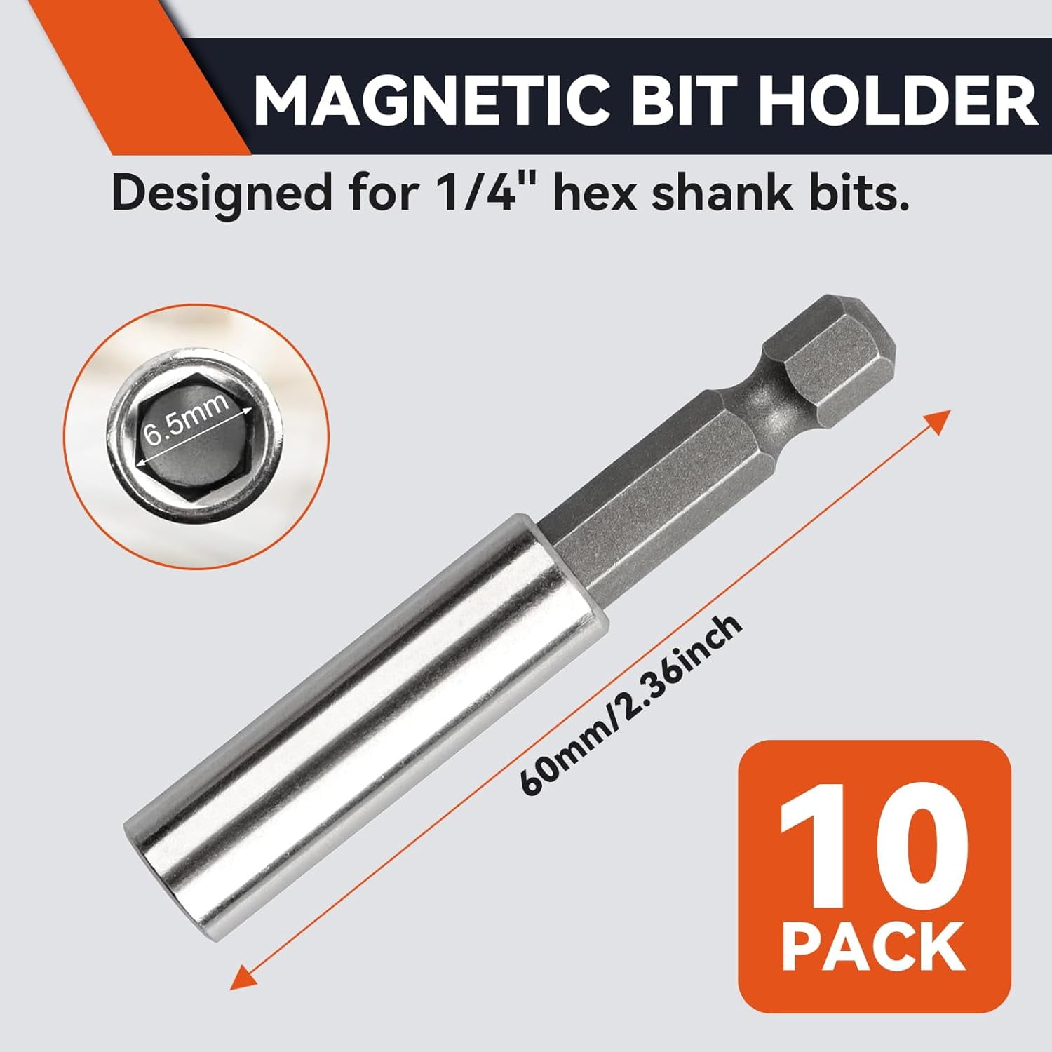 TYHREF-10 Pack Magnetic Extension Bit Holder, 1/4" Strong Hex Shank ...