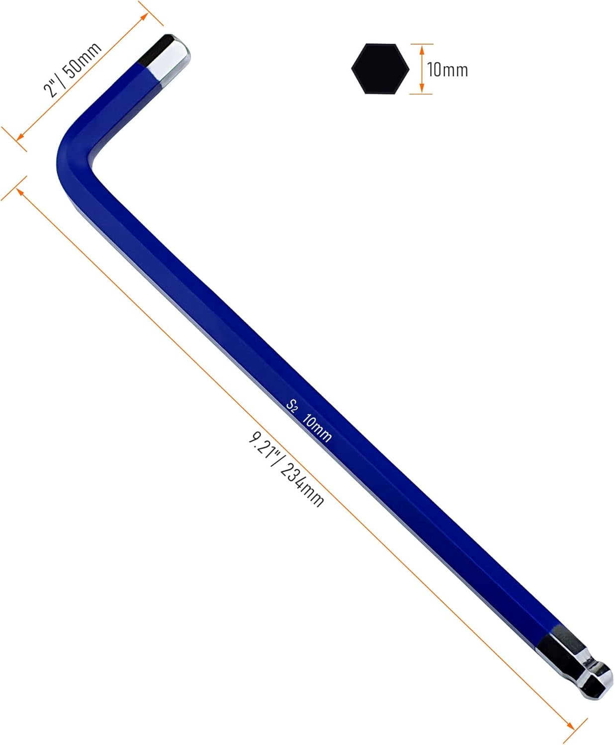 TYHREF-10mm Ball End Hex Key Allen Wrench,Internal Hexagonal Wrench, L ...