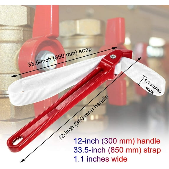 TYHREF-12 Inch Strap Wrench Adjustable Pipe Nylon Plumbing Strap Wrench ...