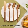 TYHREF-12-Piece Matte Silverware Set, Tableware Service for 3 ...