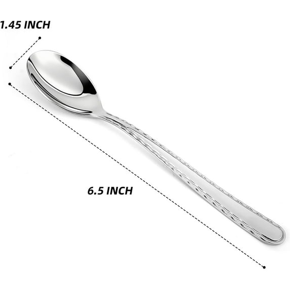 TYHREF-12 Pieces Heavy Duty Teaspoons Set,Tea Spoons Silverware,Food ...