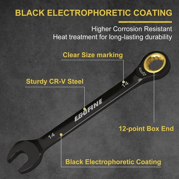 TYHREF-14mm Ratchet Wrench, 14mm Wrench Ratcheting Combination Wrenches ...